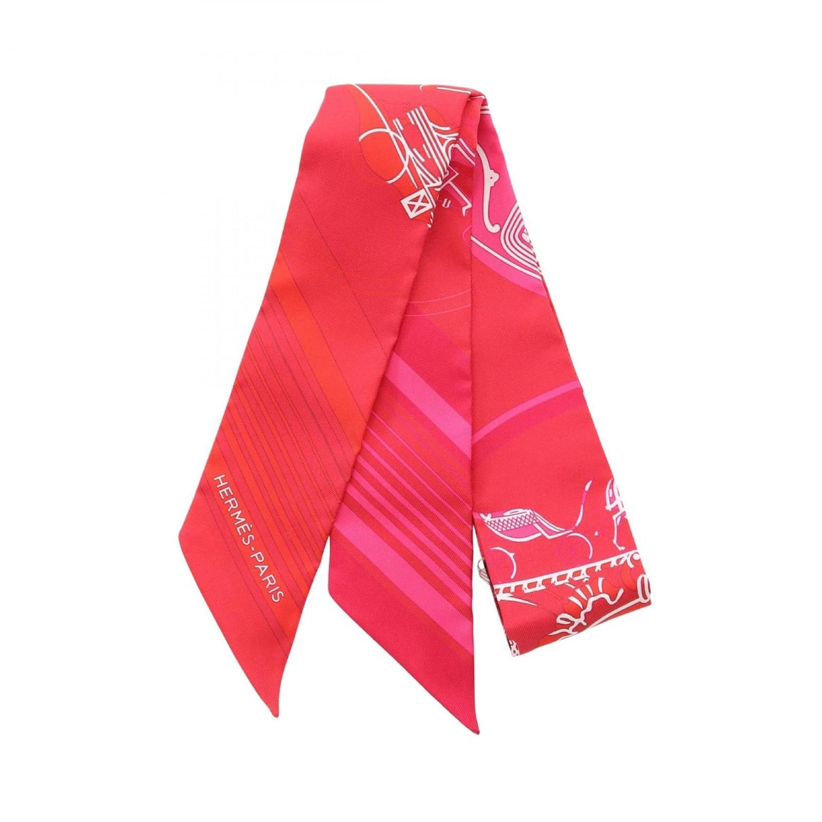 Hermès Hermes Twilly EX-LIBRIS Scarf Red Multiple colors ref.2321154 ...