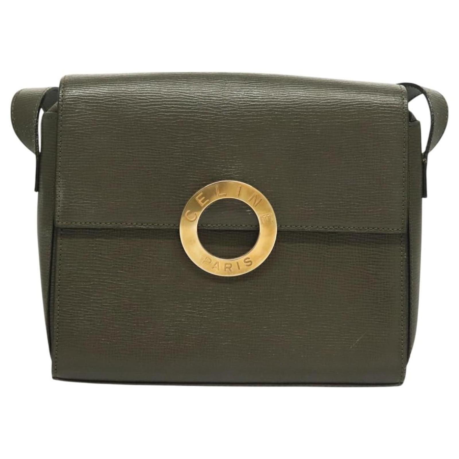 Céline Triomphe Khaki Leather ref.2321666 - Joli Closet