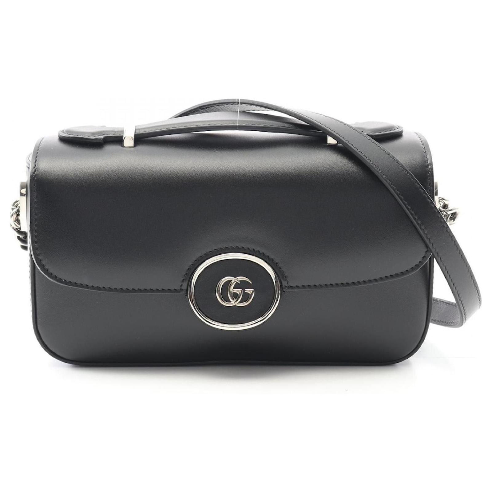 GUCCI Double G Shoulder Bag Black Leather ref.2322219 - Joli Closet