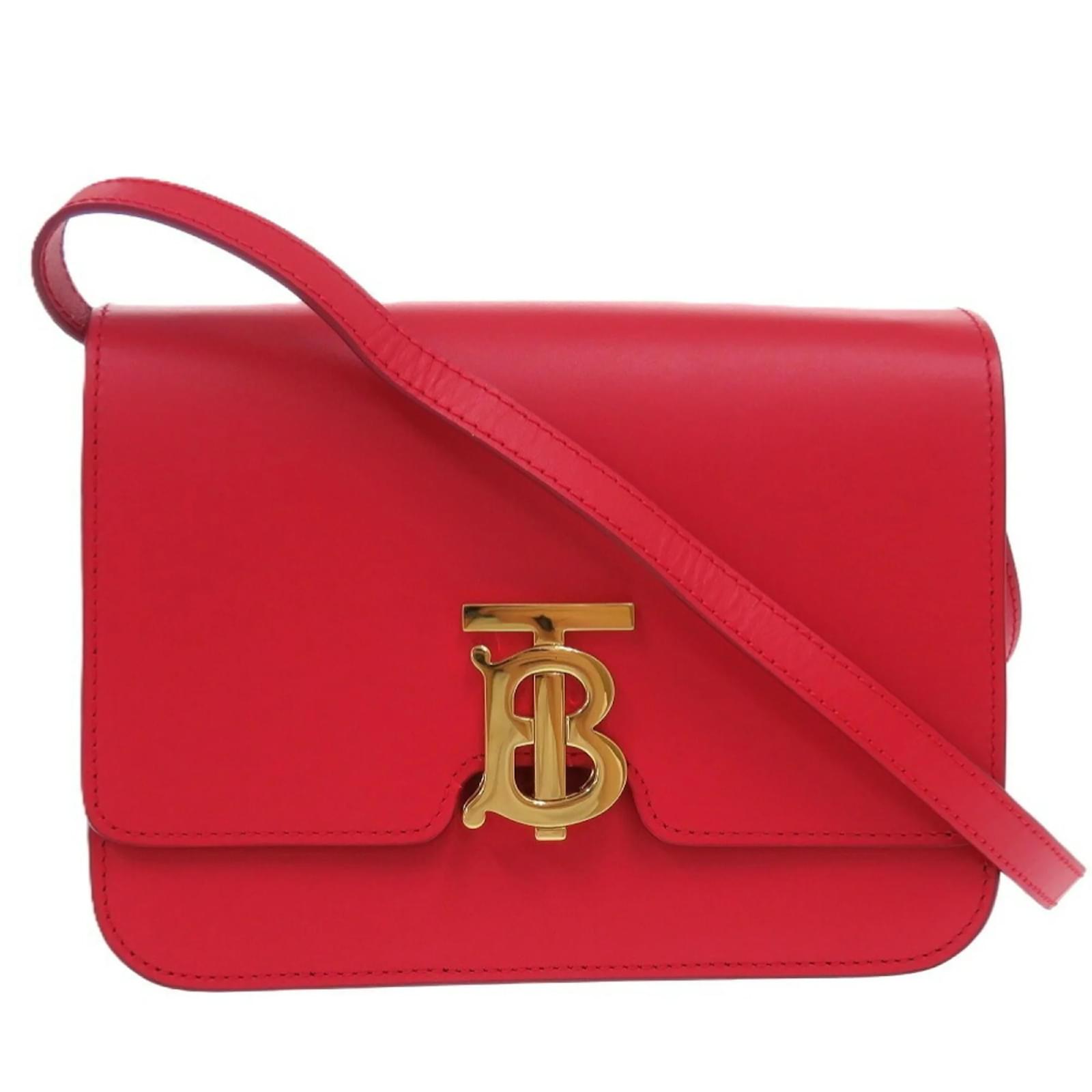 Burberry Red Leather Shoulder Bag ref.2324740 - Joli Closet