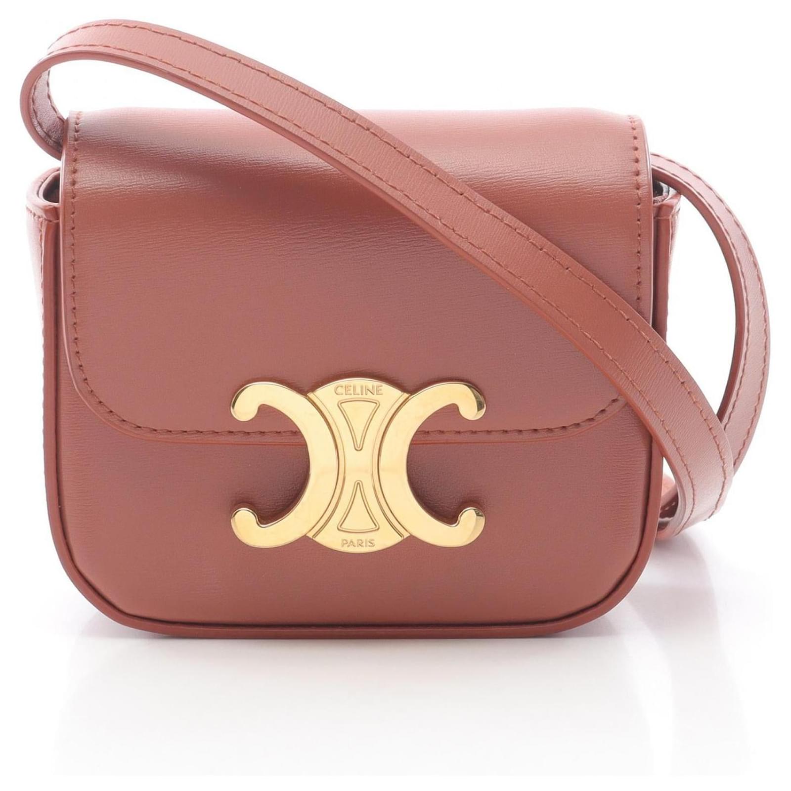 Céline Celine Mini Claude Triomphe Leather Shoulder Bag Brown ref ...