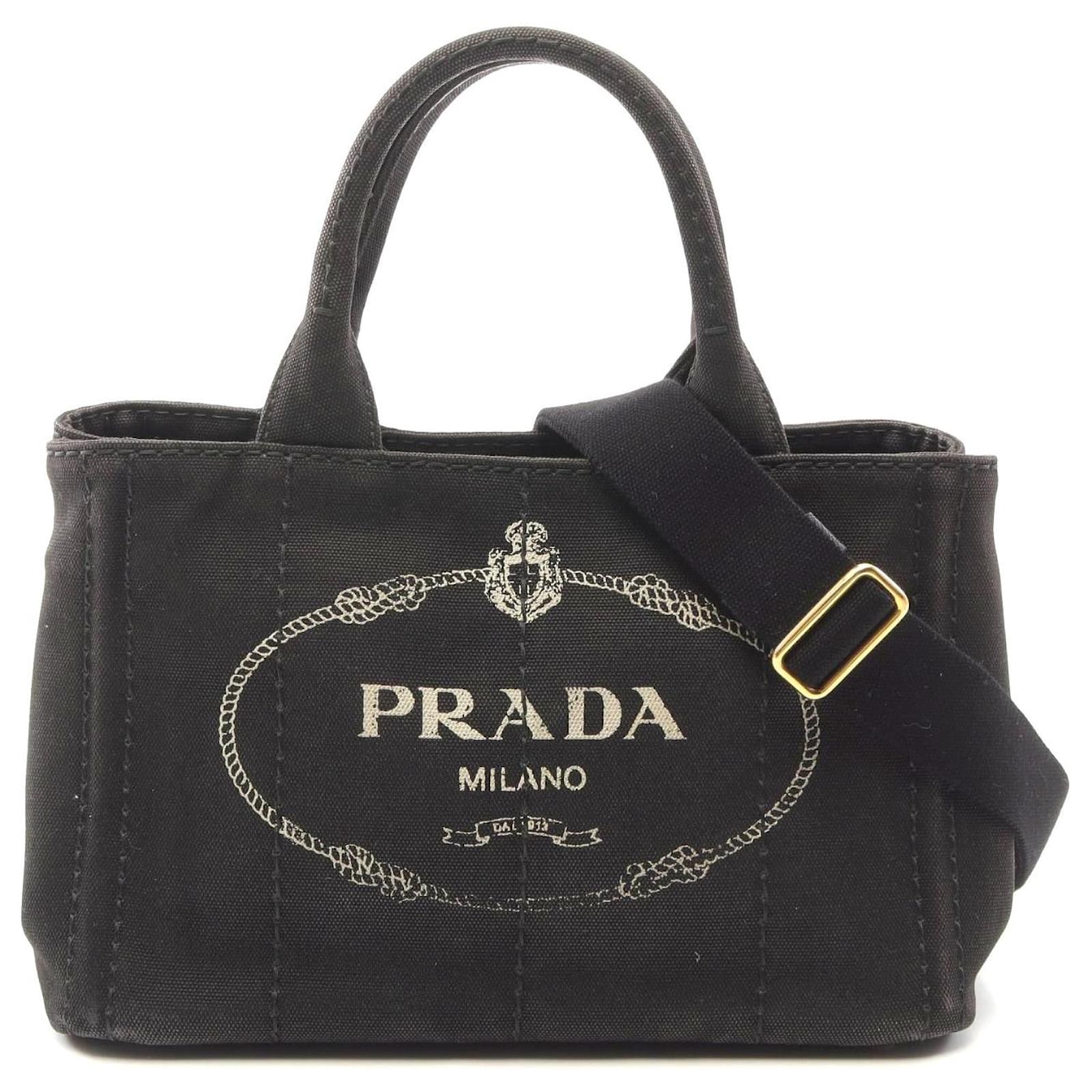 Prada CANAPA Canvas Tote Bag Black Cloth ref.2326746 - Joli Closet