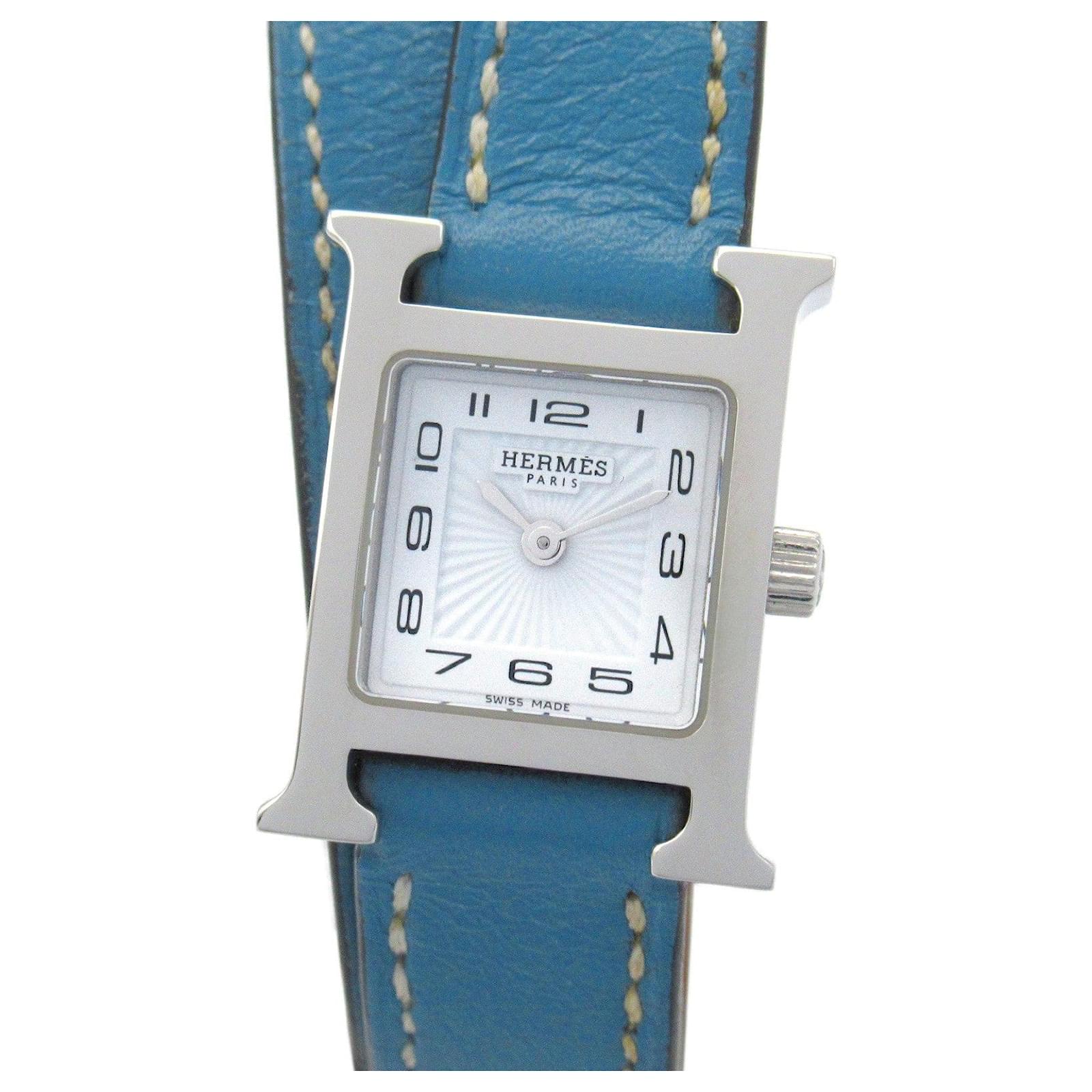 Hermès Hermes H Watch Mini Doubleture Stainless Steel Watch White ...