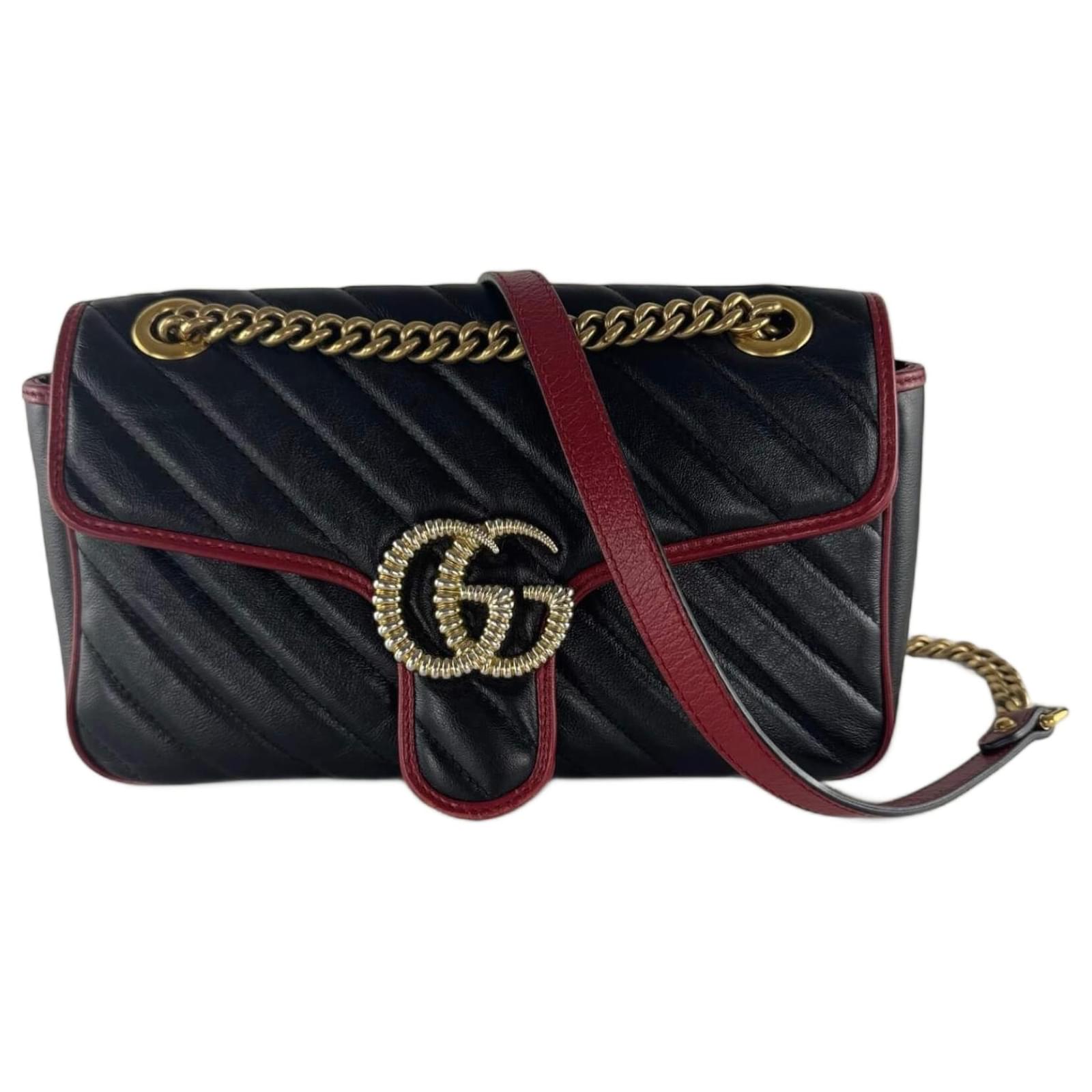 Gucci GG Marmont black with red Leather ref.2328697 - Joli Closet