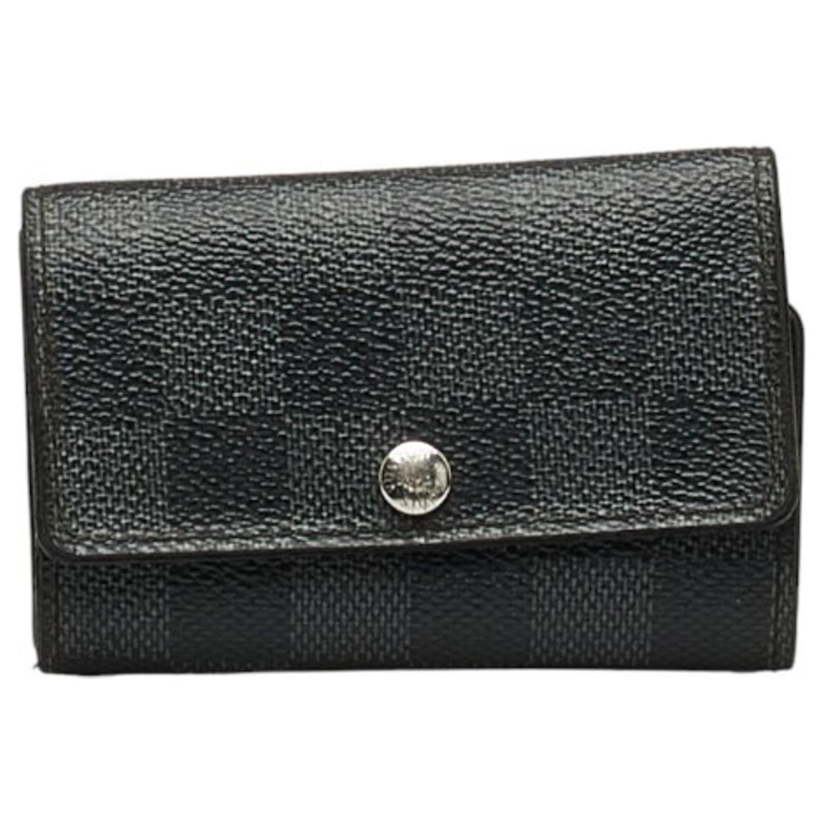 Louis Vuitton Damier Graphite Multicle 6 Key Case Black Leather Plastic ...