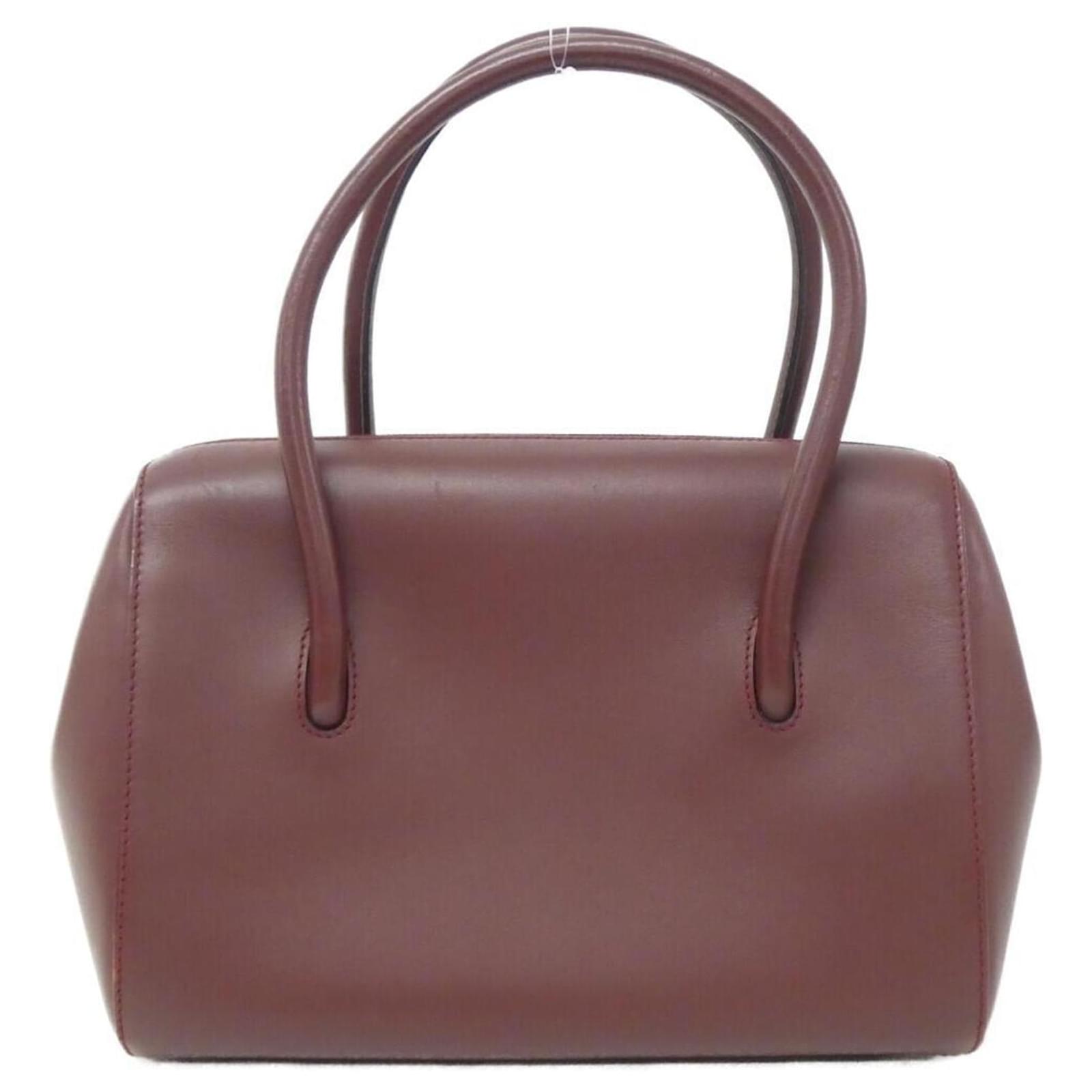 Cartier MUST DE CARTIER Boston Bag Dark red Leather ref.2332093 - Joli ...