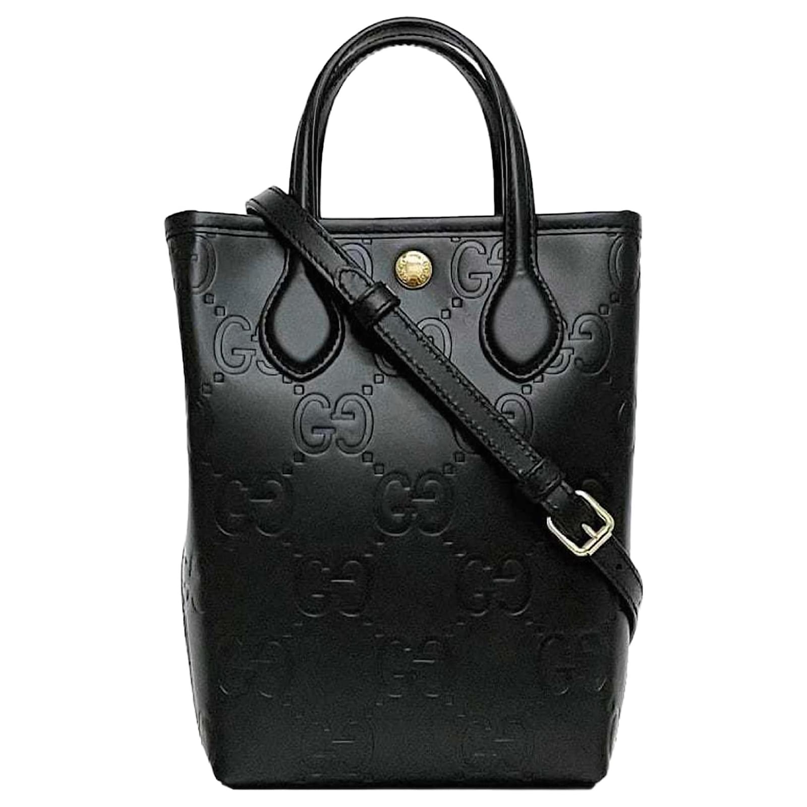 Gucci Super Mini 2-Way Handbag Black Leather ref.JC2334299 (Sold ...