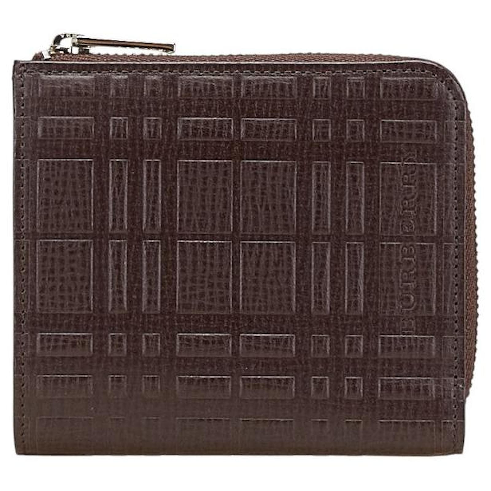 Burberry Nova Check Leather Bifold Wallet Key Case Metallic Bronze ref ...