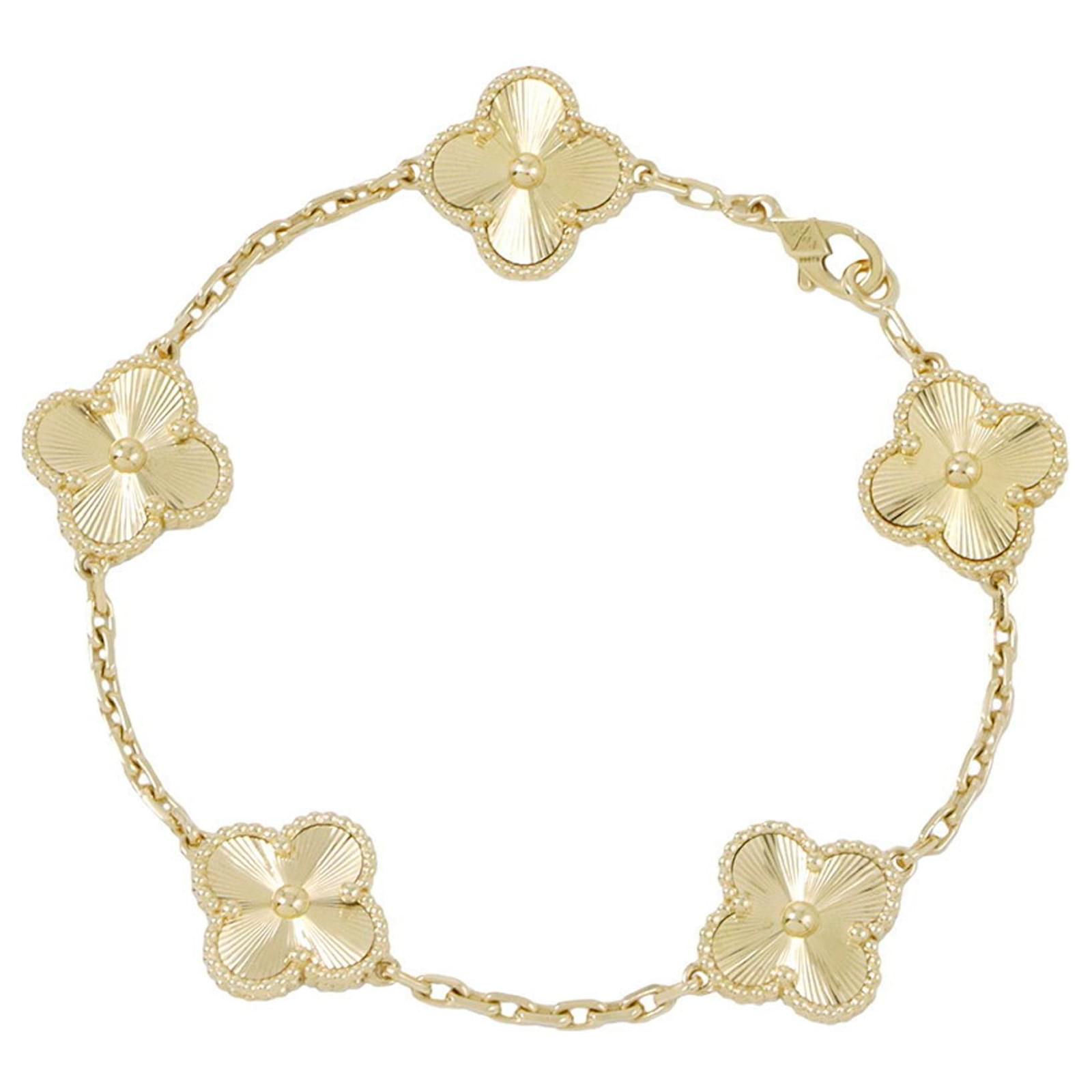 Van Cleef & Arpels Alhambra Charm Bracelet Yellow gold ref.2336587 ...