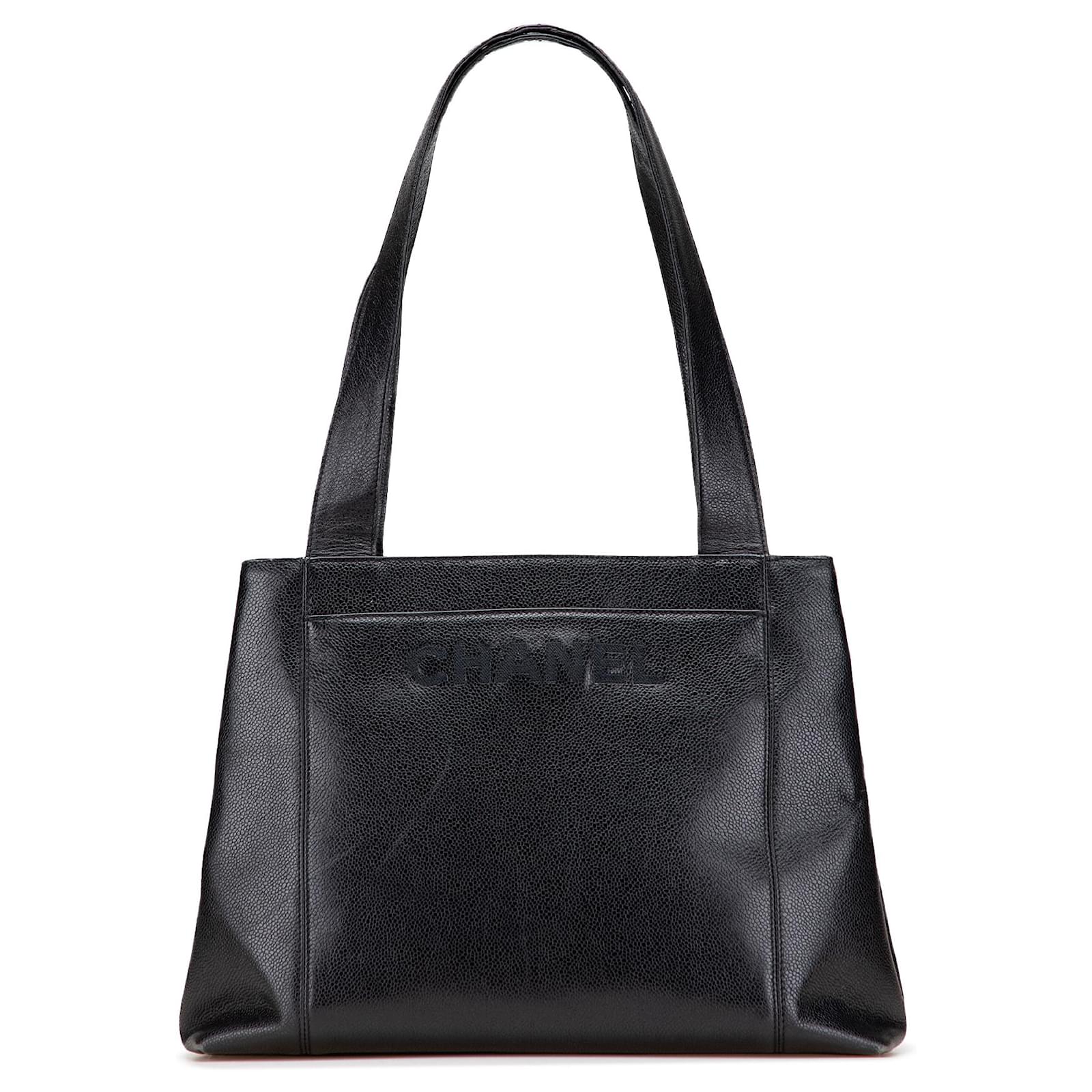 Chanel Black Caviar LAX Embroidered Logo Tote Leather ref.2340045 ...