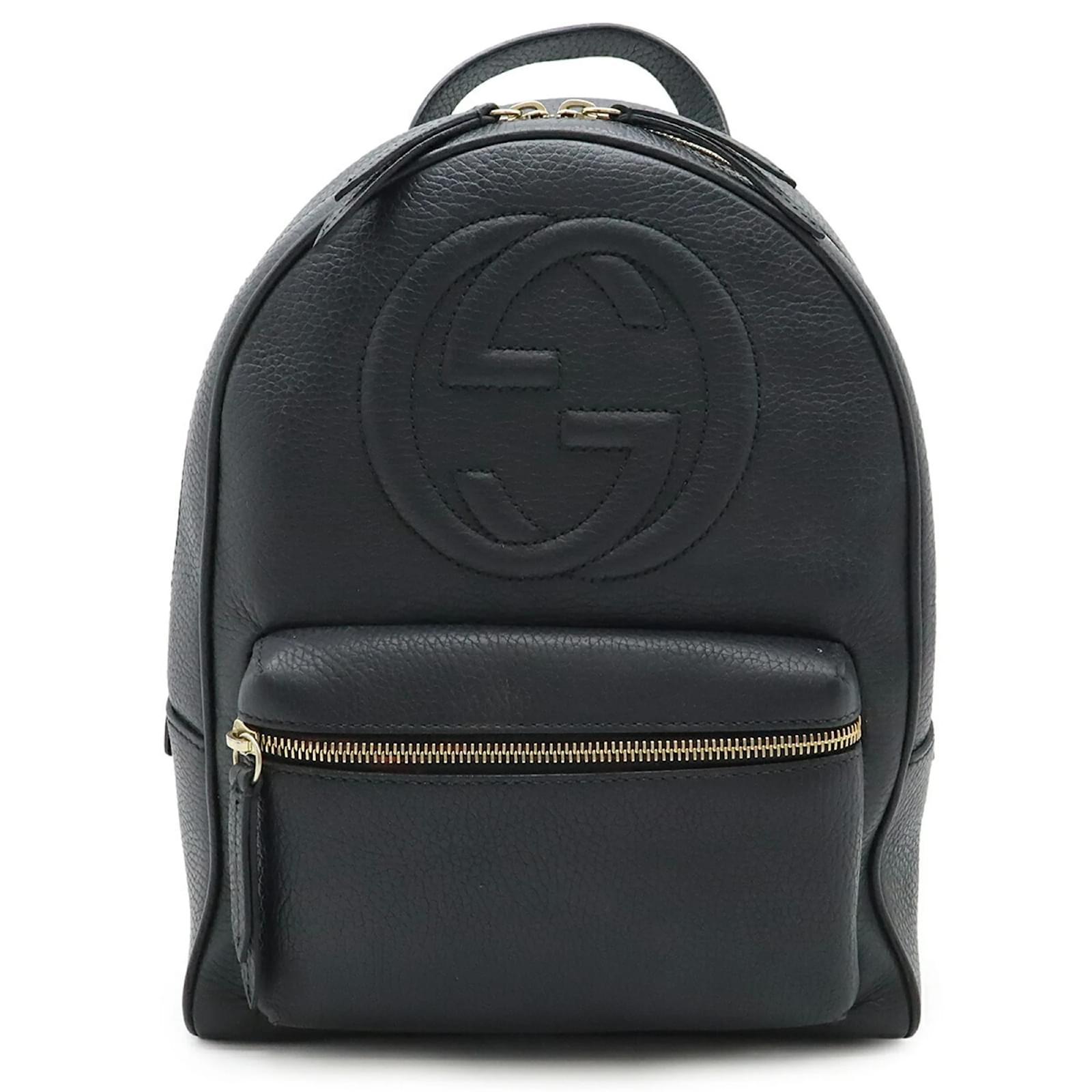 Gucci Soho Interlocking G Backpack Black Yellow Leather ref.2340340 ...