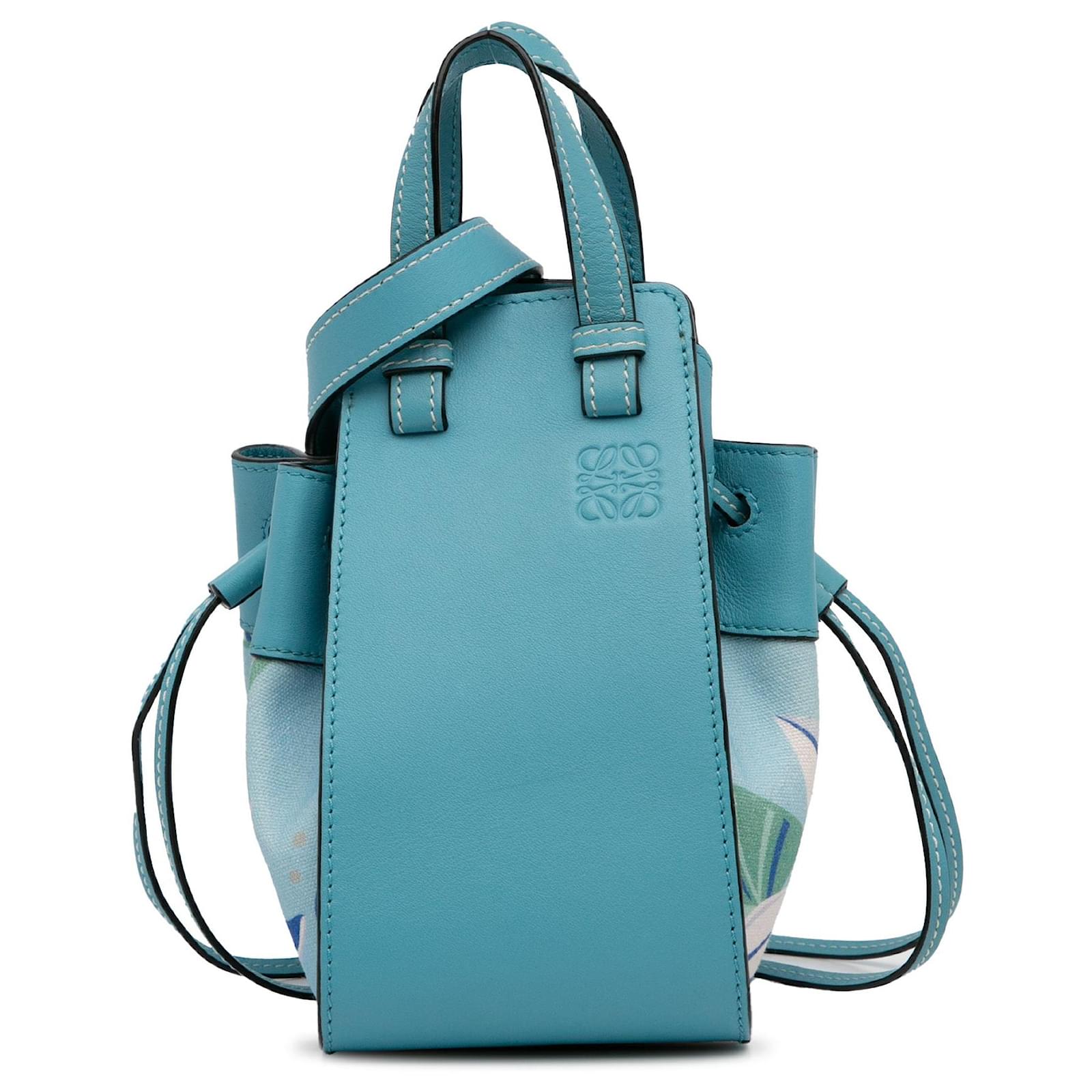 Loewe Paula's Ibiza Mini Hammock Blue Leather ref.2340540 - Joli Closet