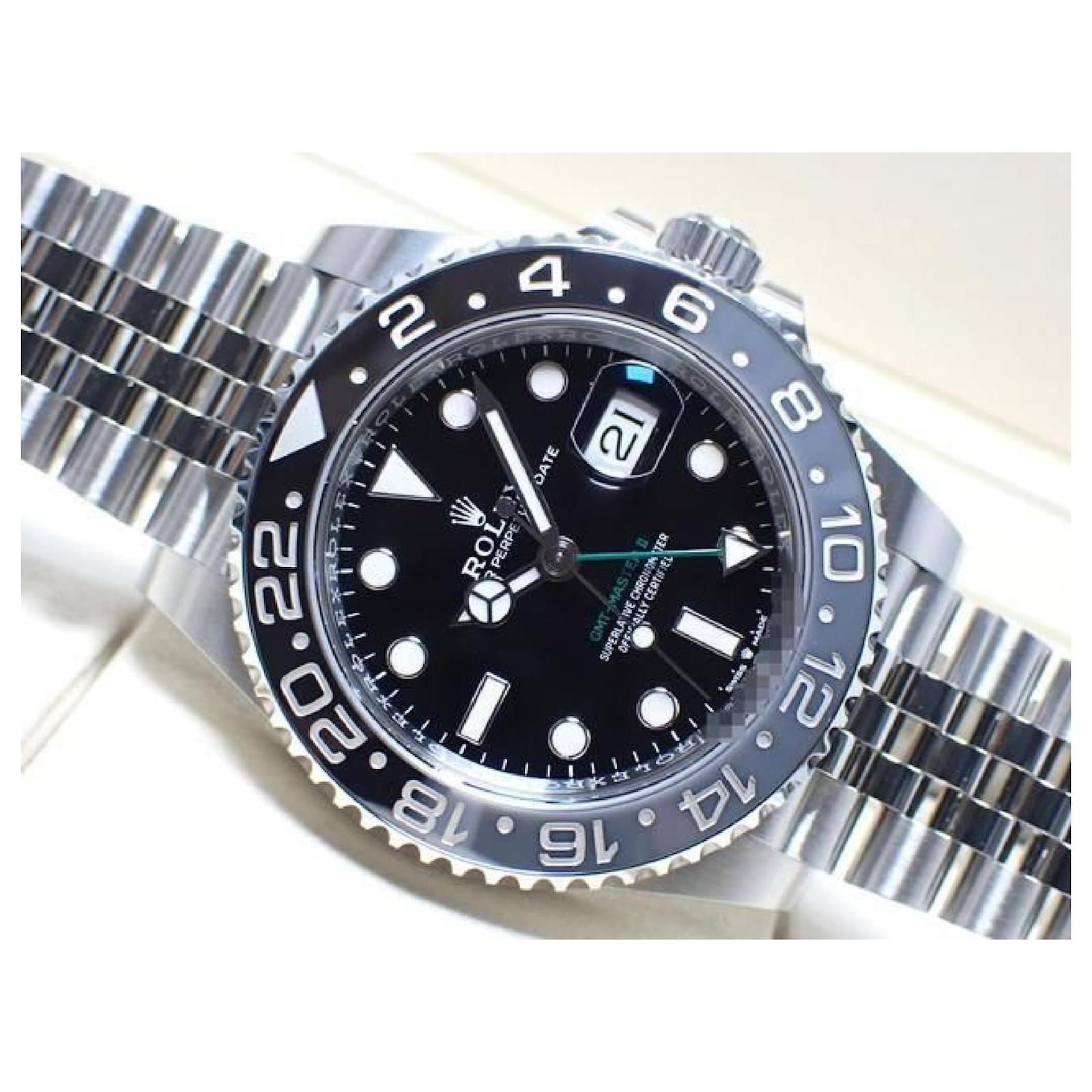 ROLEX GMT Master II gray/ black bezel 126710GRNR Jubilee unused Mens ...