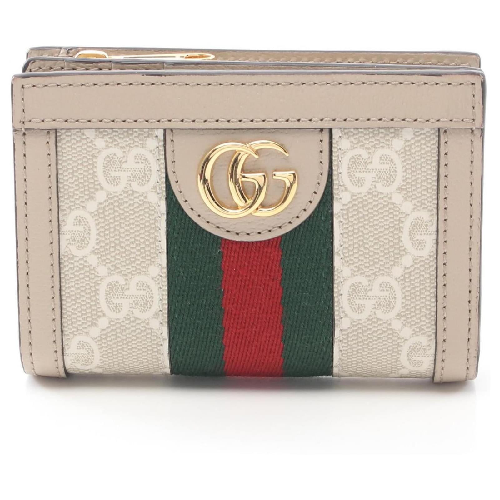 Gucci Ophidia GG Supreme PVC Coated Canvas Leather Wallet Brown Beige ...