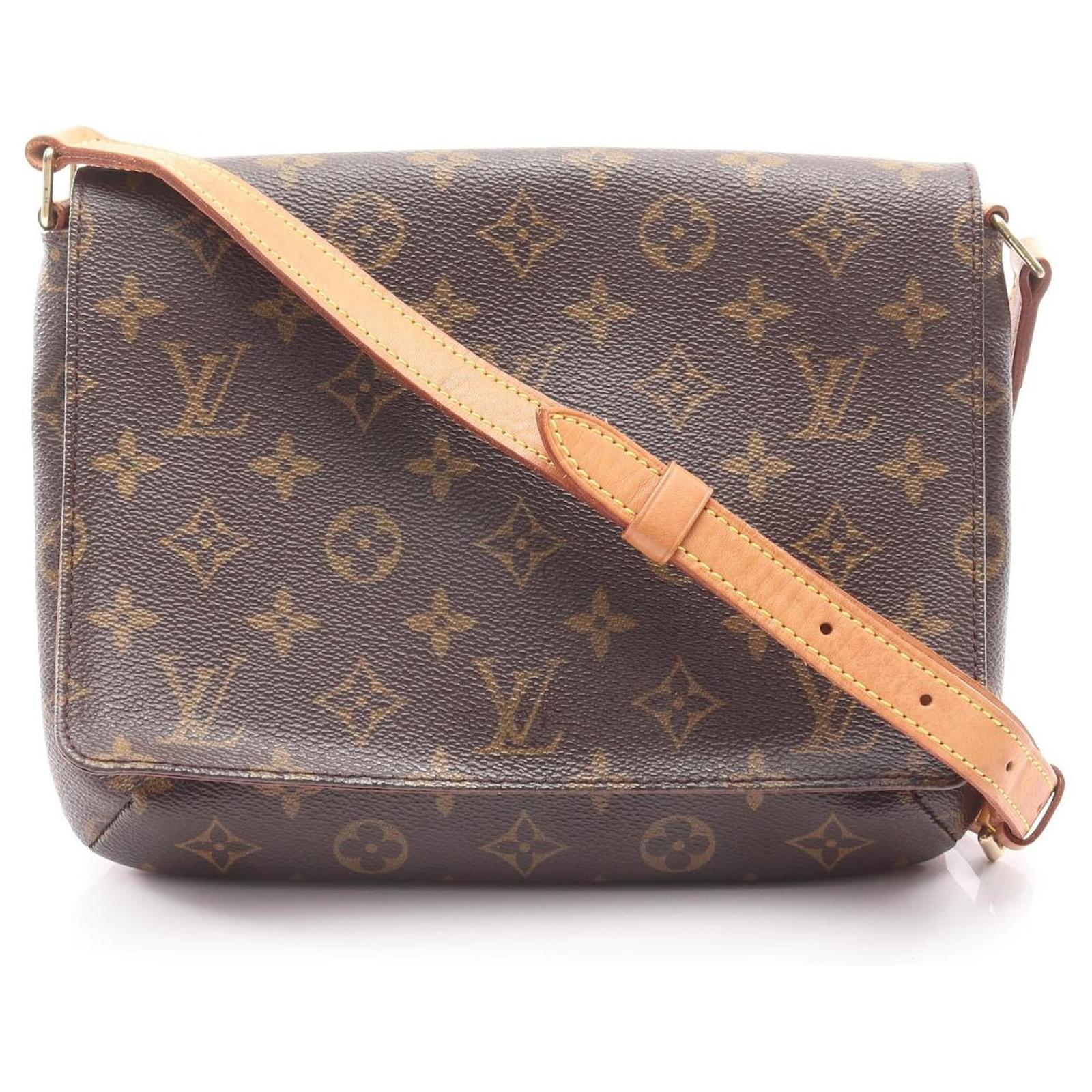 Louis Vuitton Musette Tango Monogram Shoulder Bag Brown Cloth ref ...