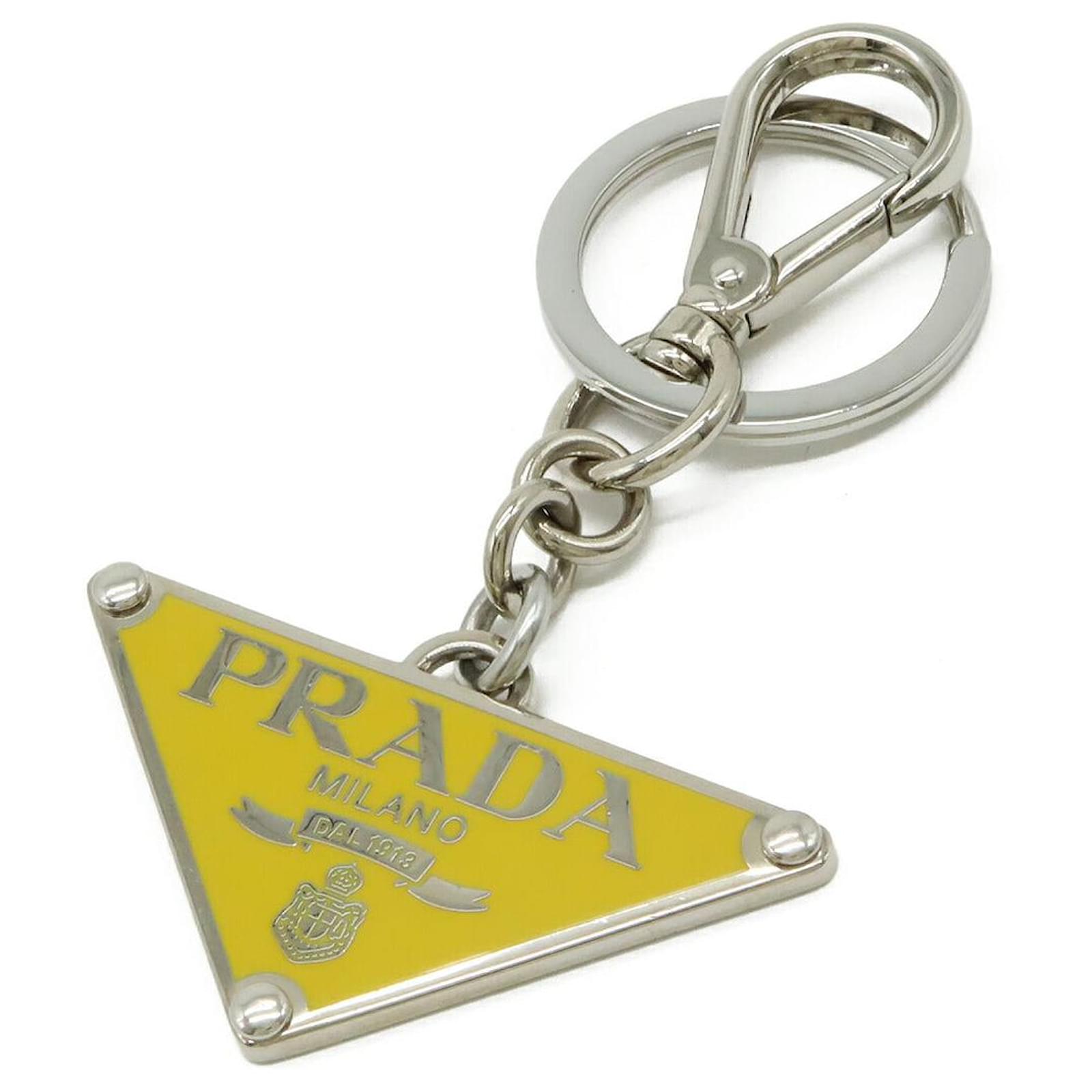 Prada Triangle Logo Metal Keyring Charm Yellow ref.2351899 - Joli Closet