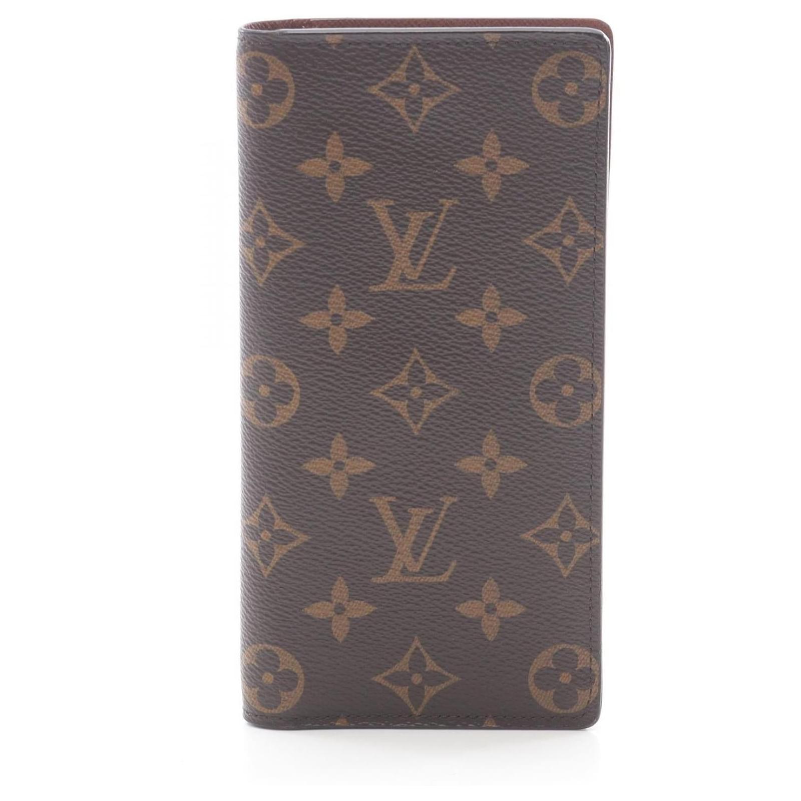 Louis Vuitton Porte-Feuille Brazza Monogram Long Wallet Brown Cloth ref ...