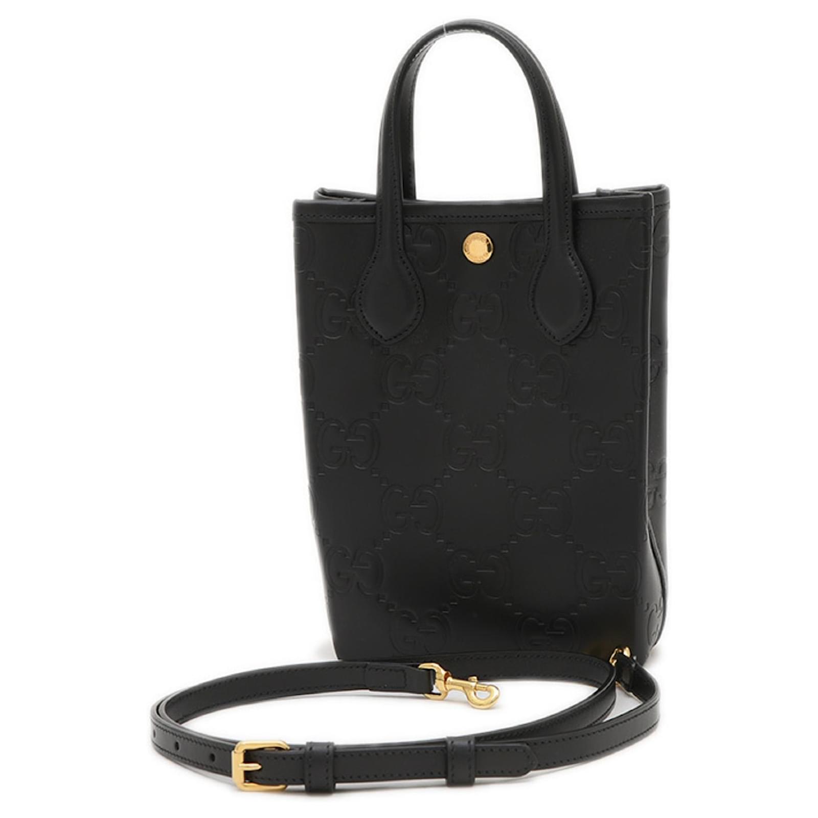 Gucci GG Leather Super Mini Handbag Black ref.JC2353284 (Sold) - Joli ...