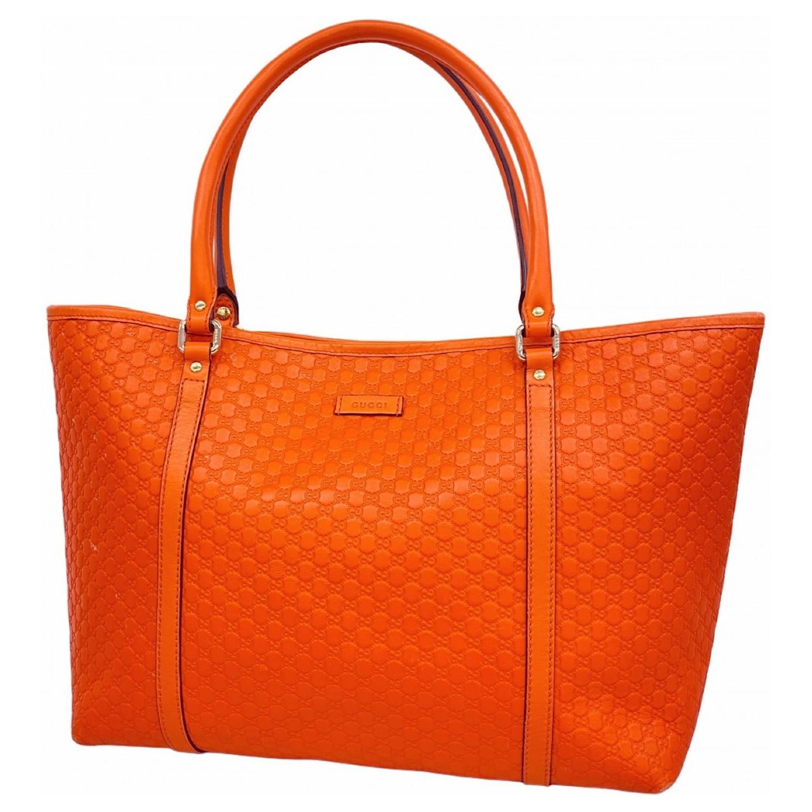 Gucci Micro Guccissima Tote Bag Orange Leather ref.JC2353306 (Sold ...