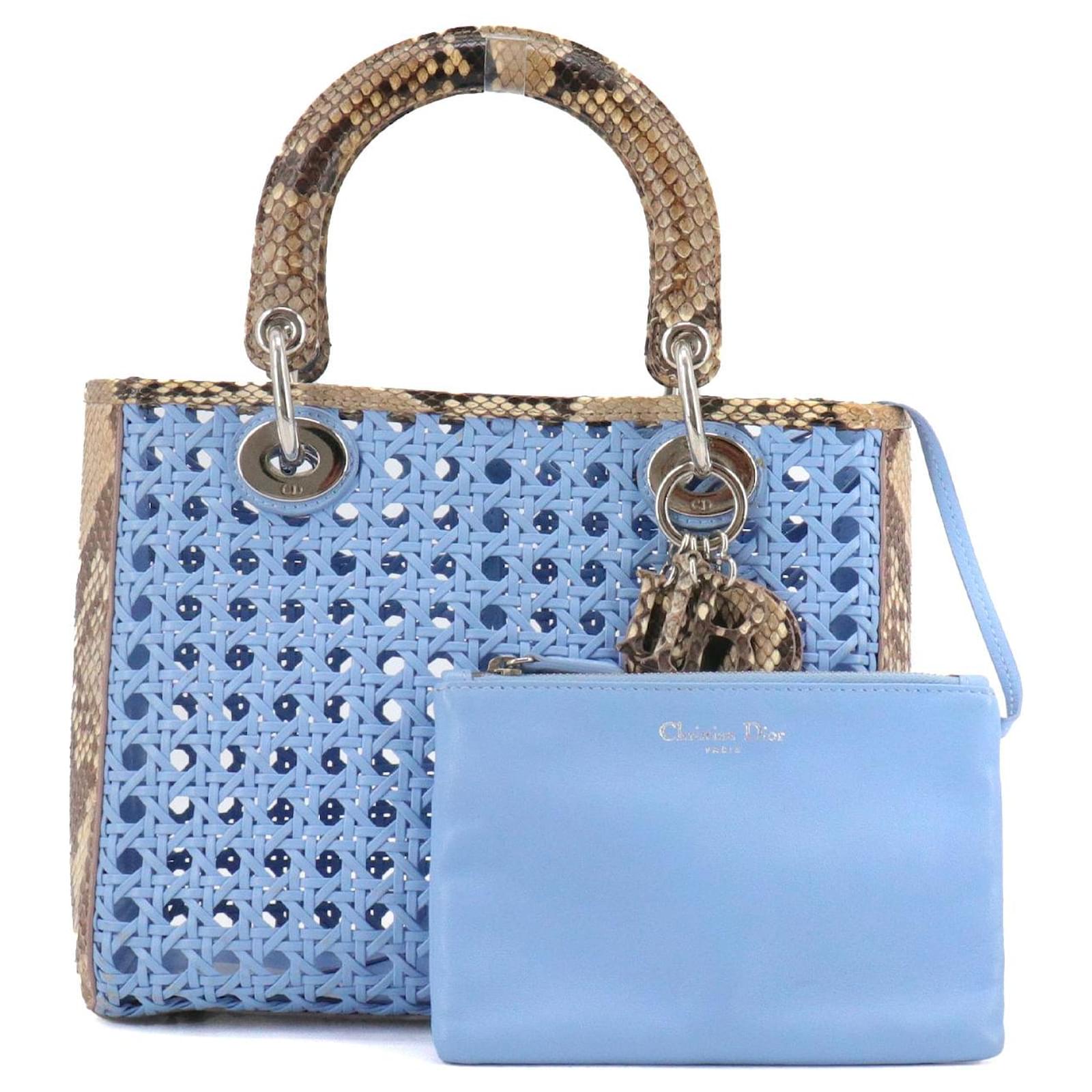DIOR - Limited edition Lady Dior handbag in exotic python leather Blue ...