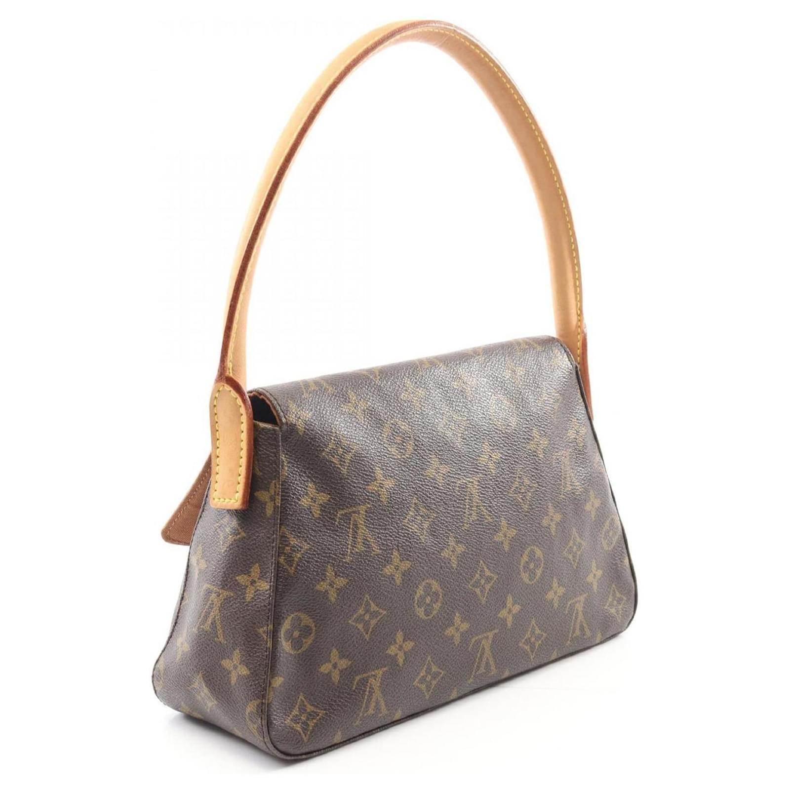 Louis Vuitton Mini Looping Handbag Brown Leather Cloth ref.2356432 ...