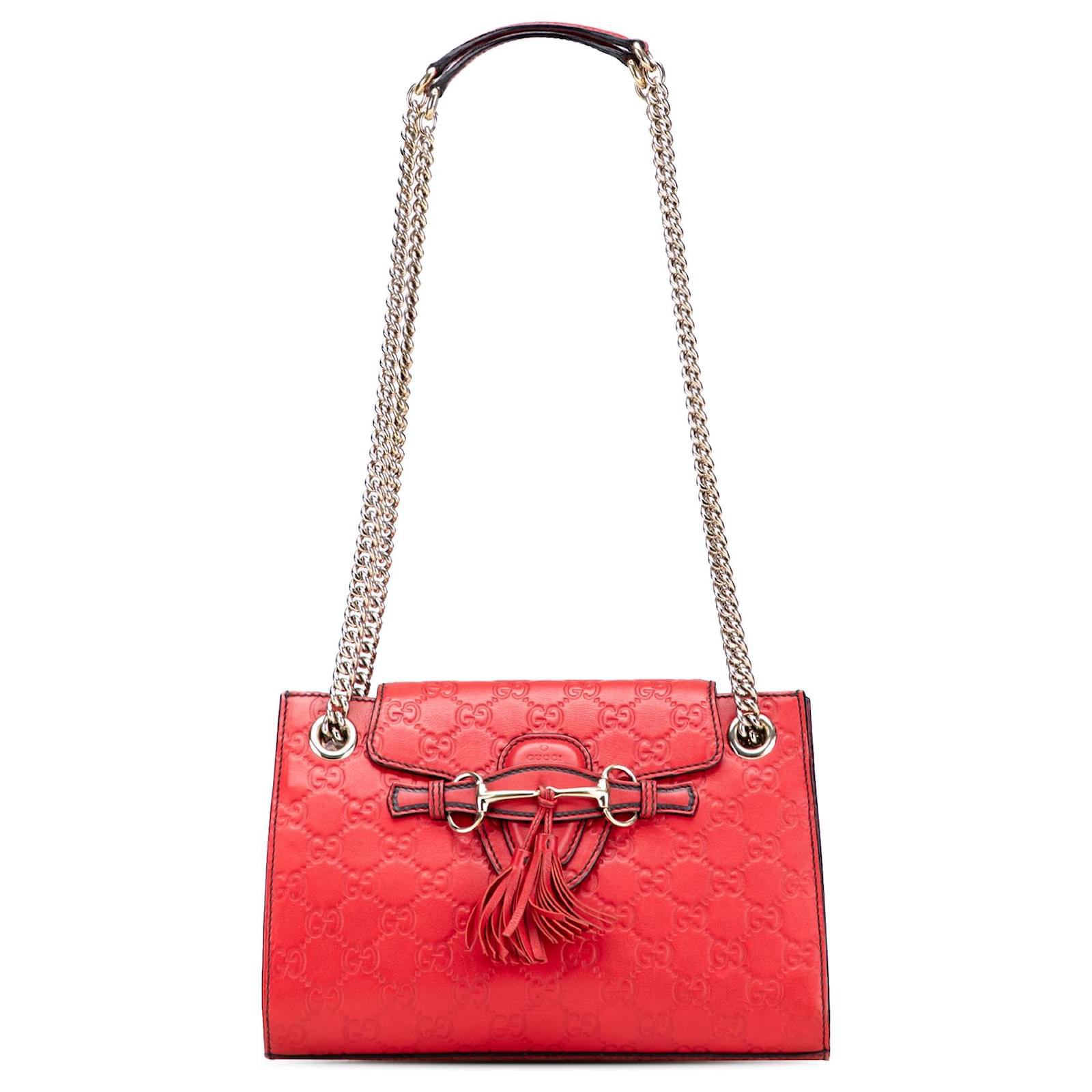 Gucci Red Small Guccissima Emily Shoulder Bag Leather Pony-style ...