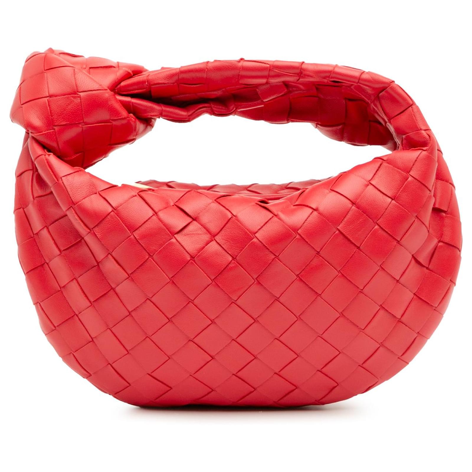 Bottega Veneta Red Mini Nappa Intrecciato Jodie (Sold) - Joli Closet