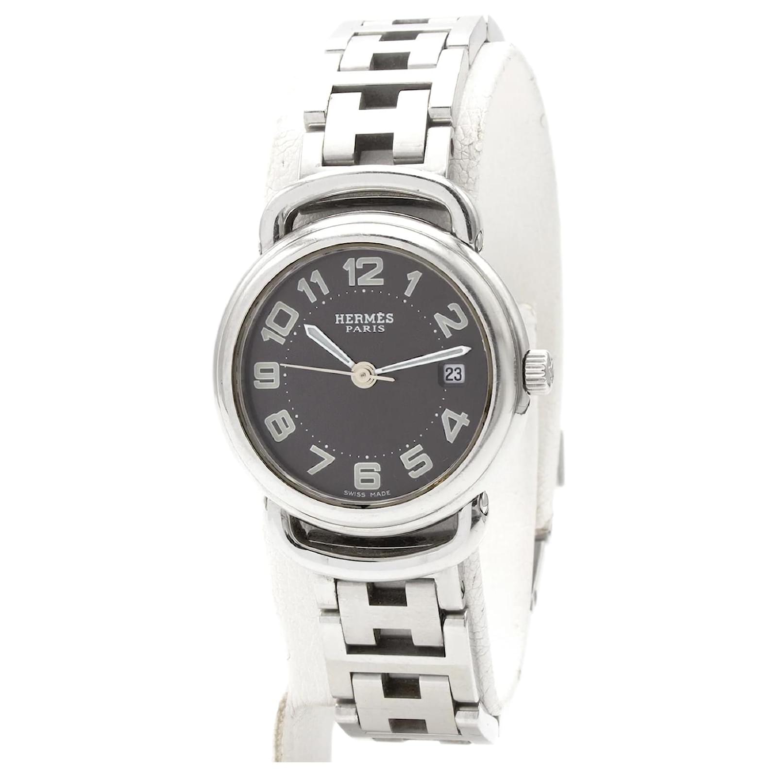 Hermès Pullman watch (model PU2.210). Silvery Steel ref.2359840 - Joli ...