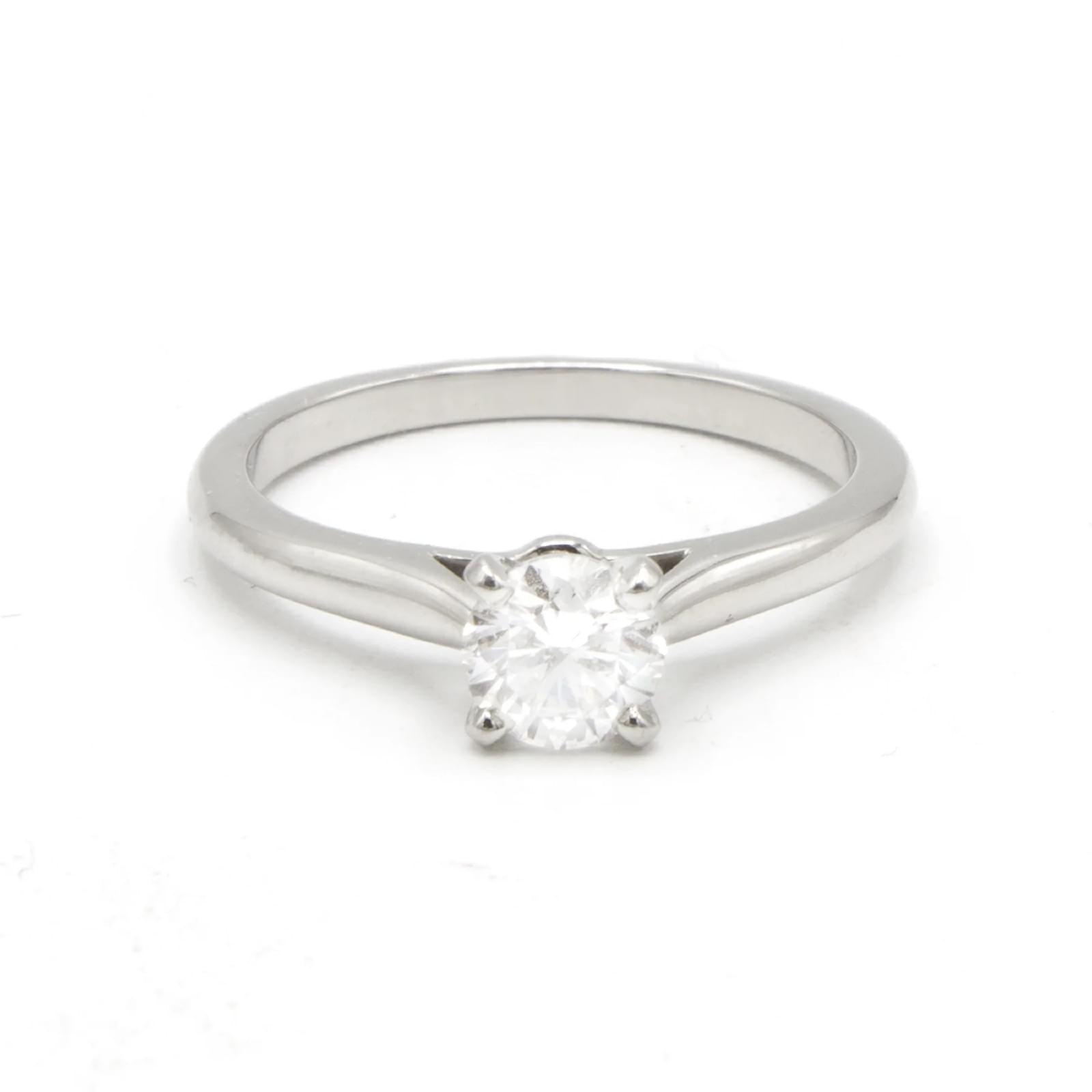 Cartier Solitaire 1895 ring. Silvery Platinum ref.2359871 - Joli Closet