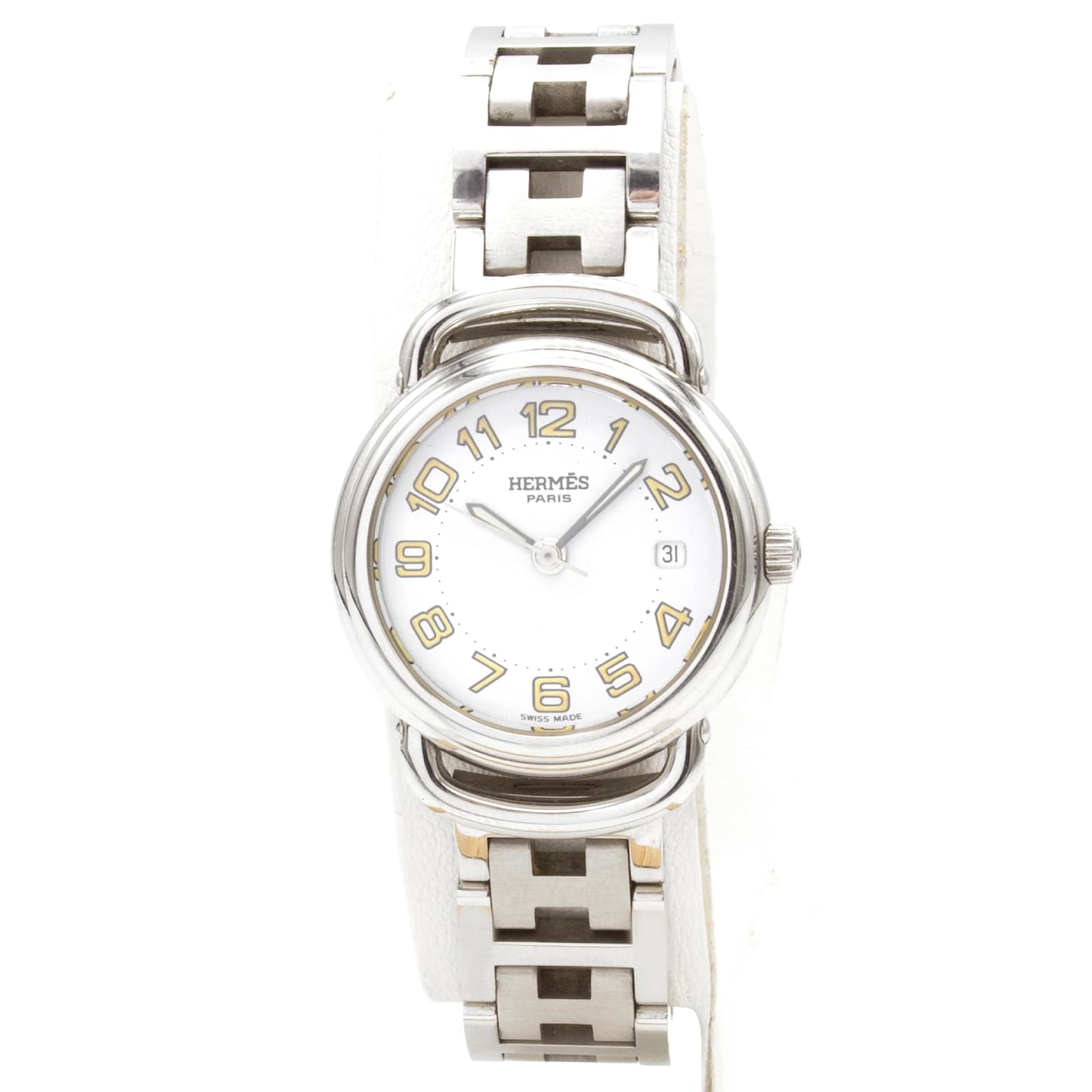 Hermès Pullman watch (model PU2.210). Silvery Steel ref.2360039 - Joli ...
