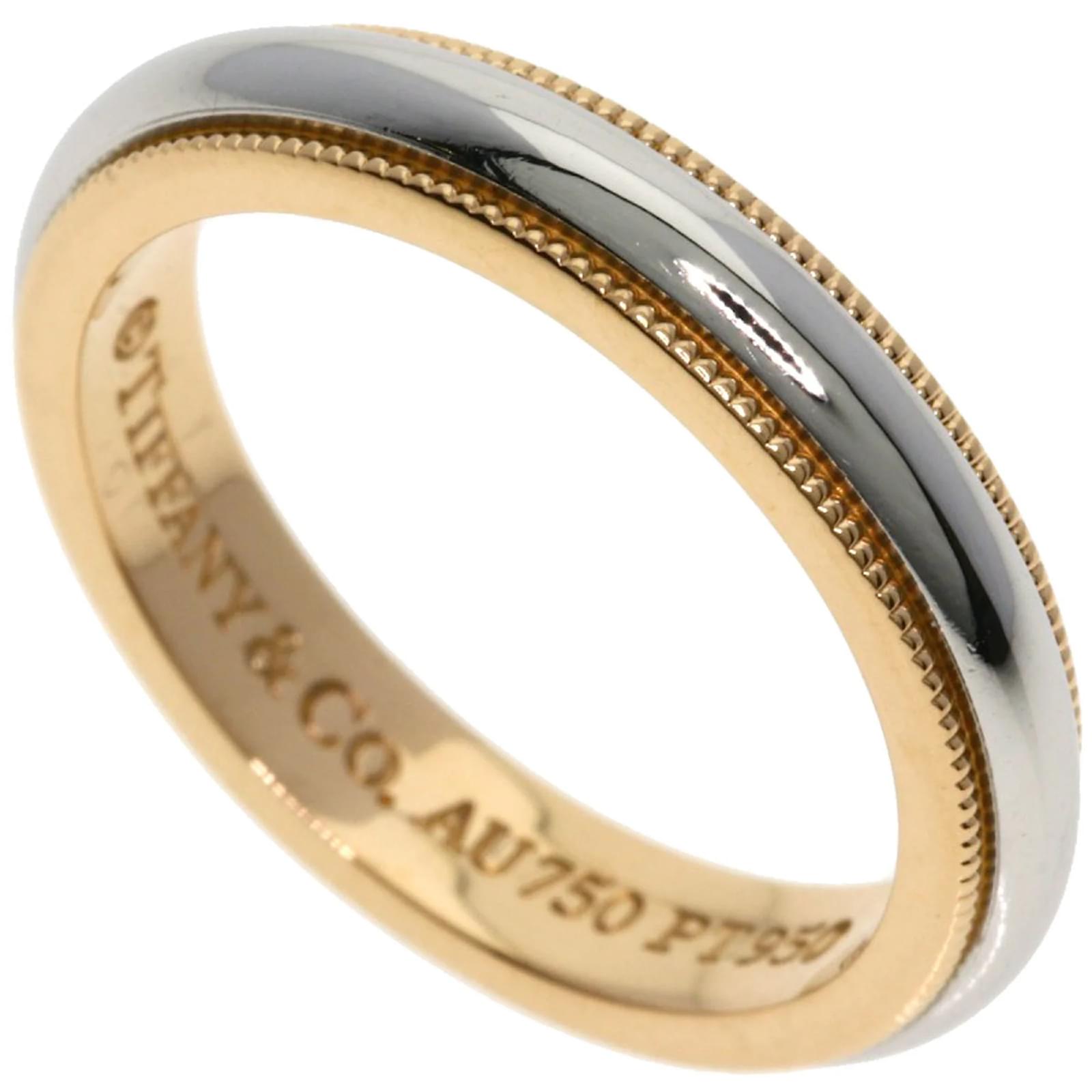Tiffany & Co. Milgrain Ring Platinum Pink gold ref.2360653 - Joli Closet