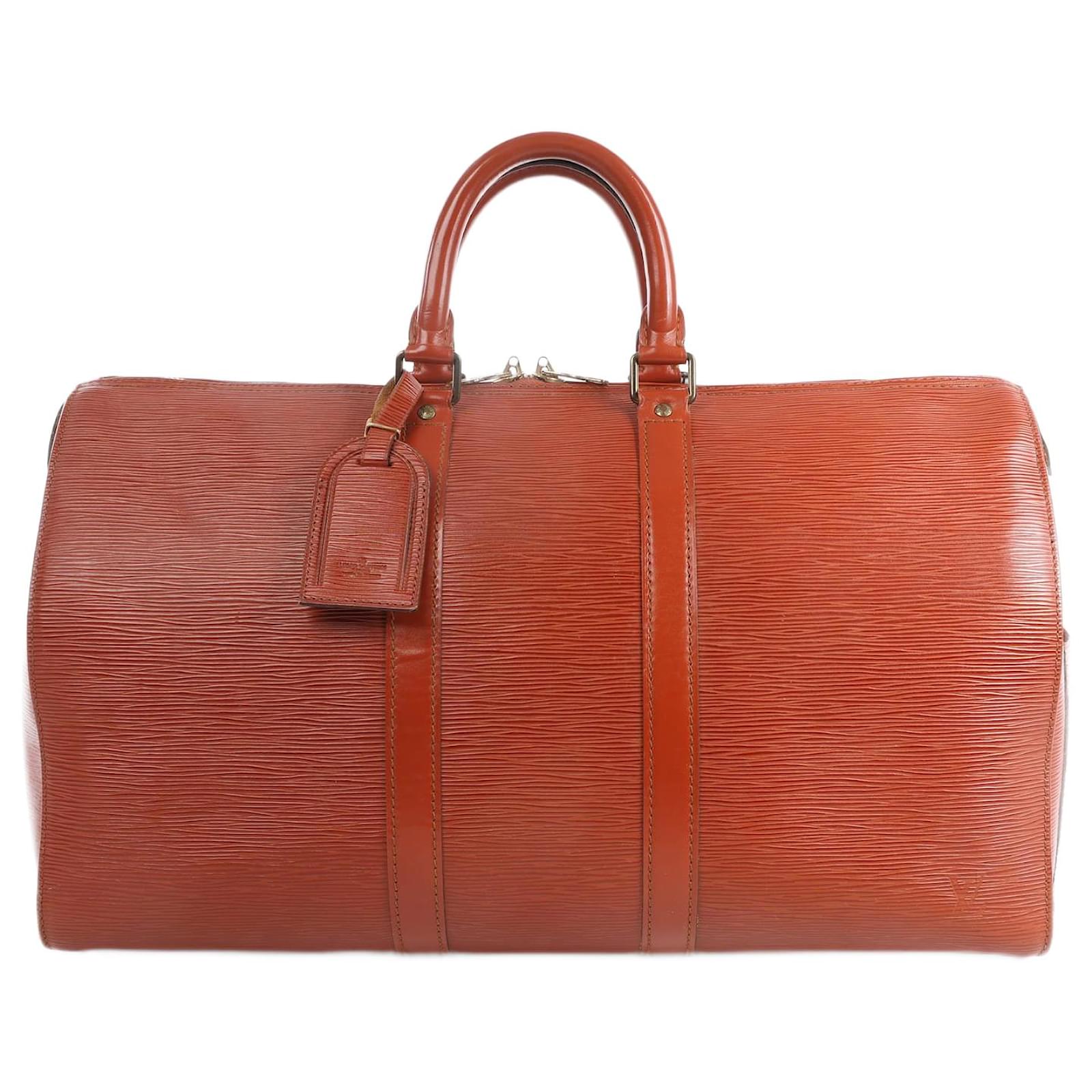 Louis Vuitton Epi Leather Keepall 45 Travel Bag in Brown M42978 ref ...
