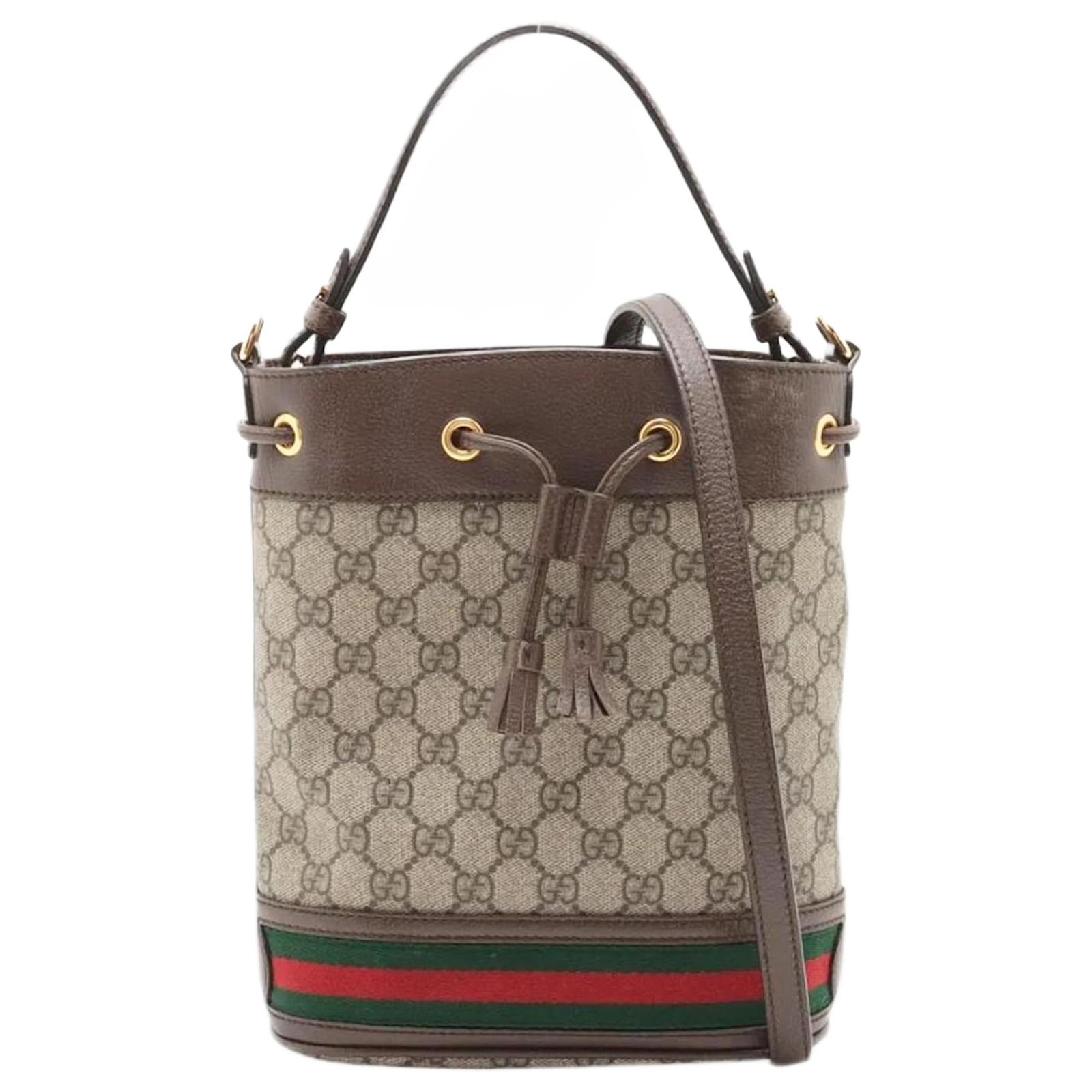 Gucci Brown GG Supreme Ophidia bucket bag Plastic ref.2362319 - Joli Closet