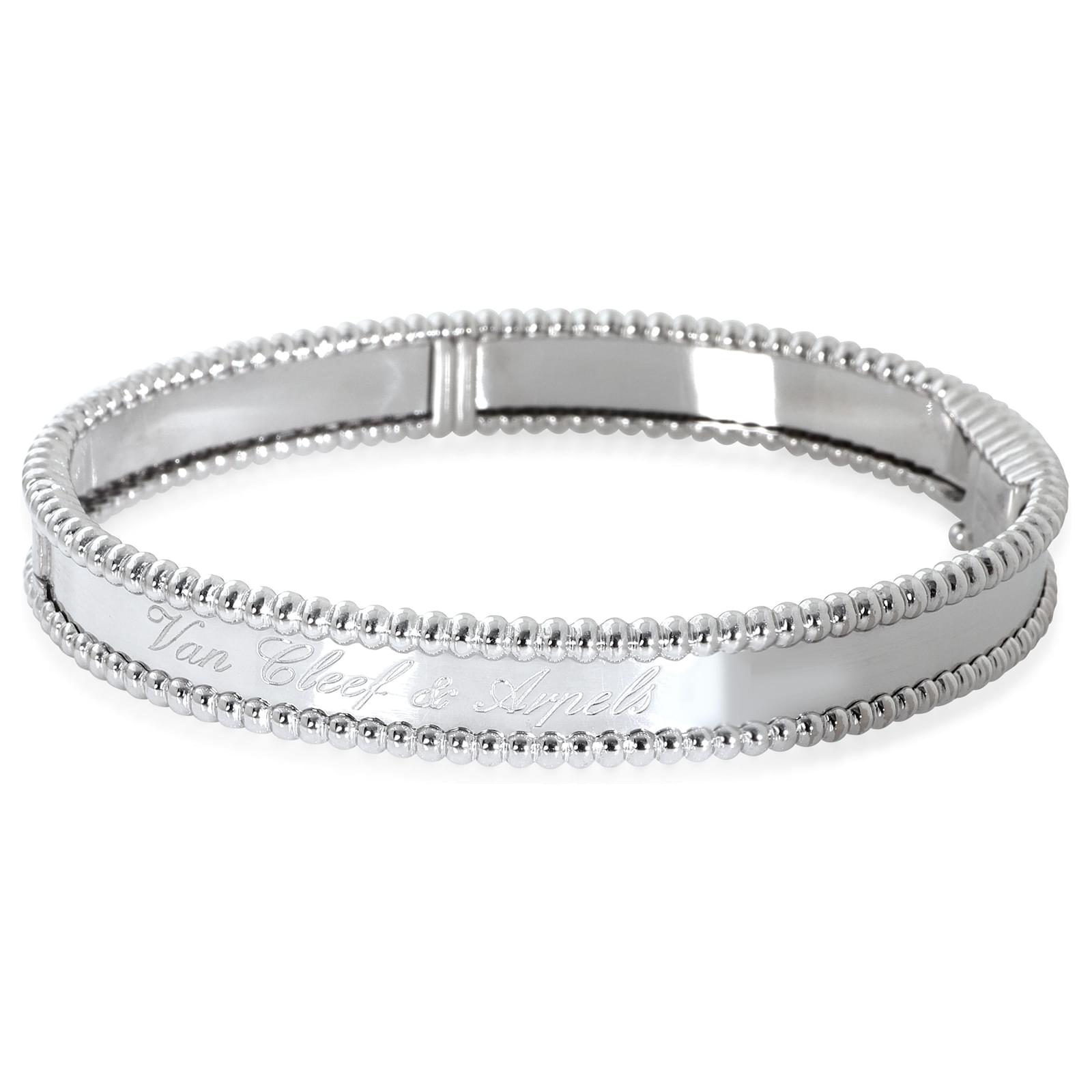 Van Cleef & Arpels White Gold Perlee Signature Bracelet (Sold) - Joli ...