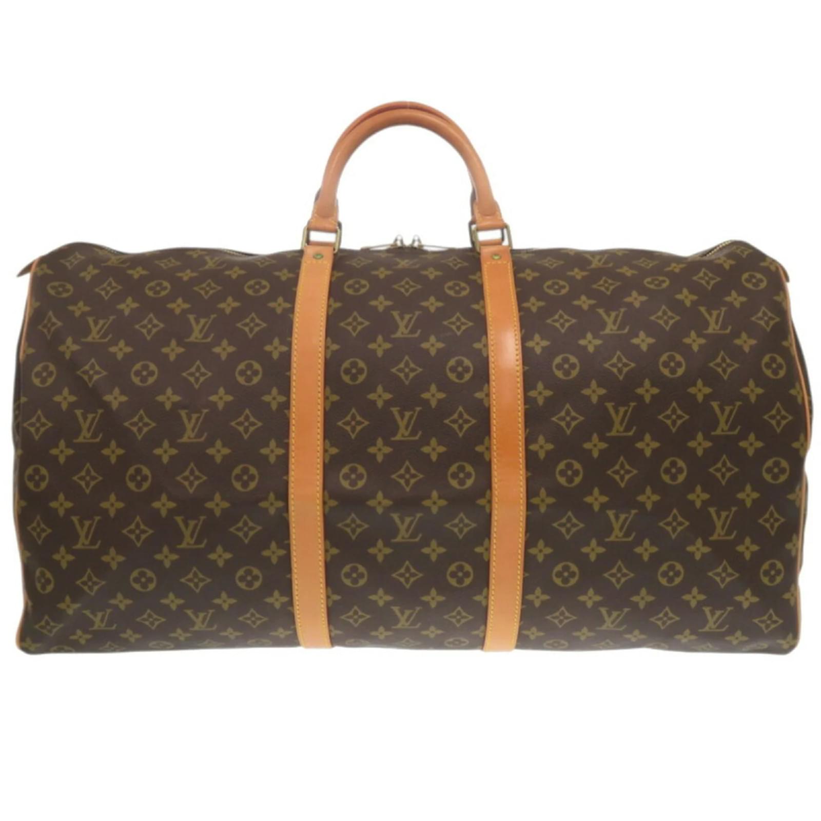 Louis Vuitton Keepall 60 Monogram Boston Bag Brown Patent leather ref ...