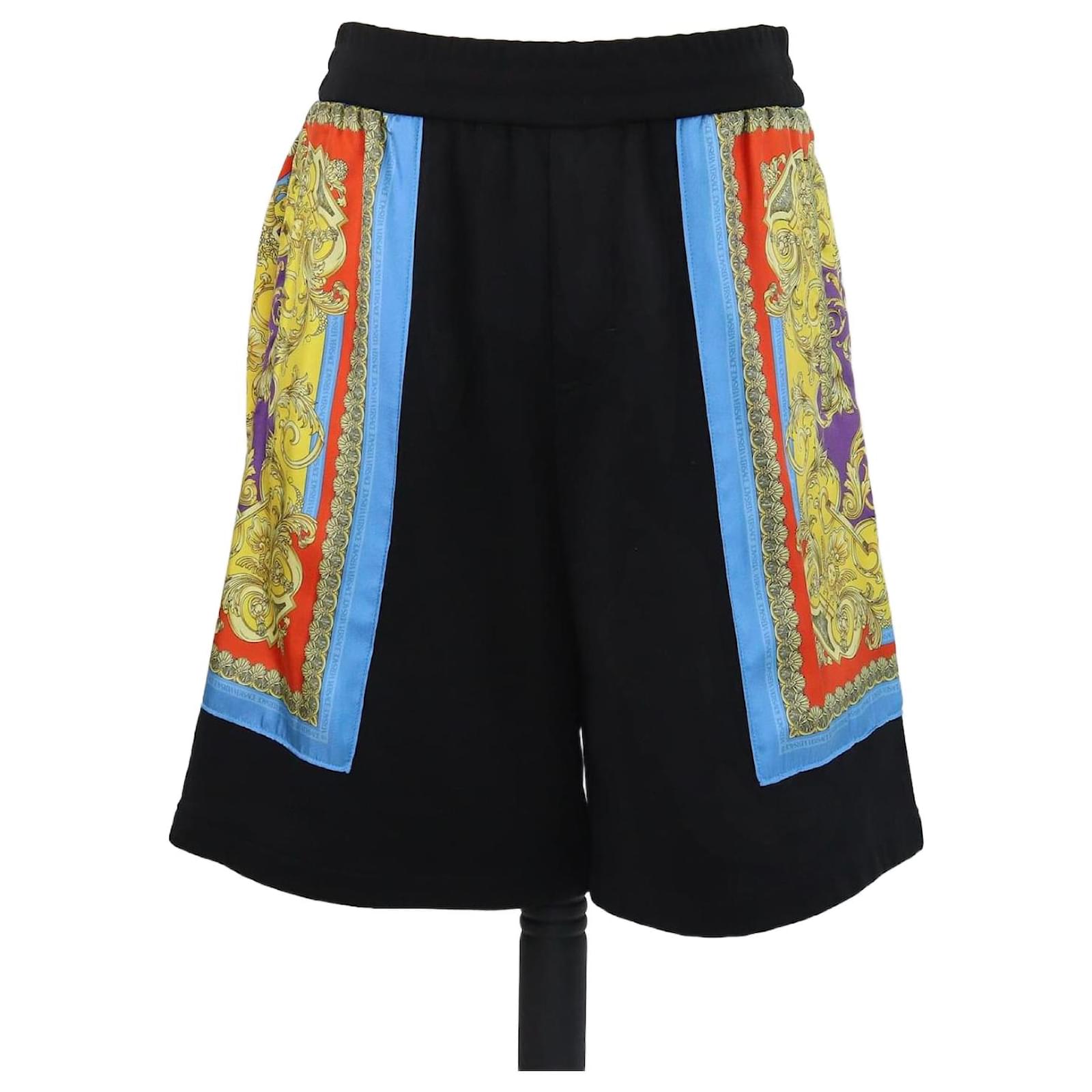 Versace Black/Multicolor Heritage Foulard College Fit Short Multiple ...