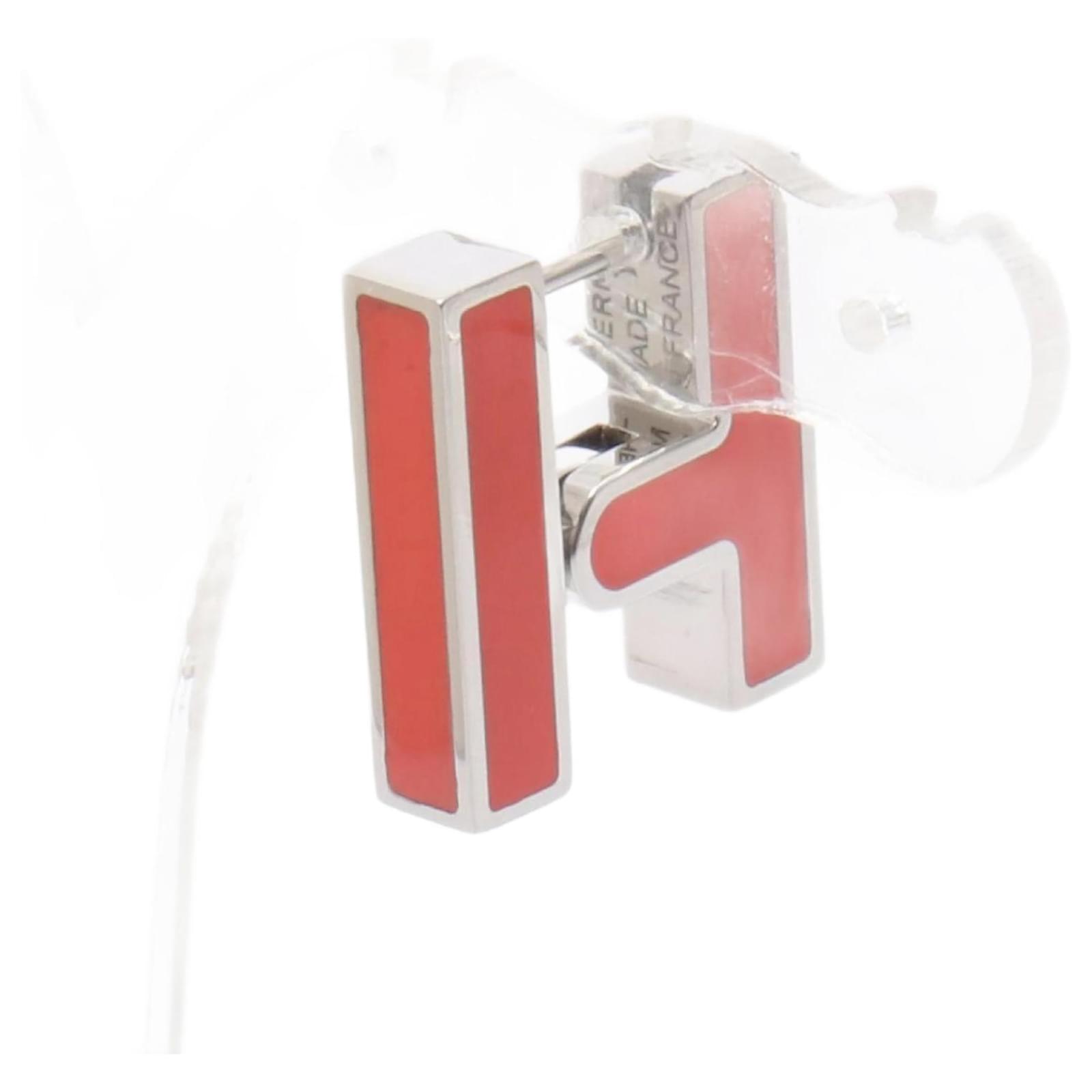 Hermes Hermès Habascule Single Earrings Orange Steel ref.2367757 - Joli ...