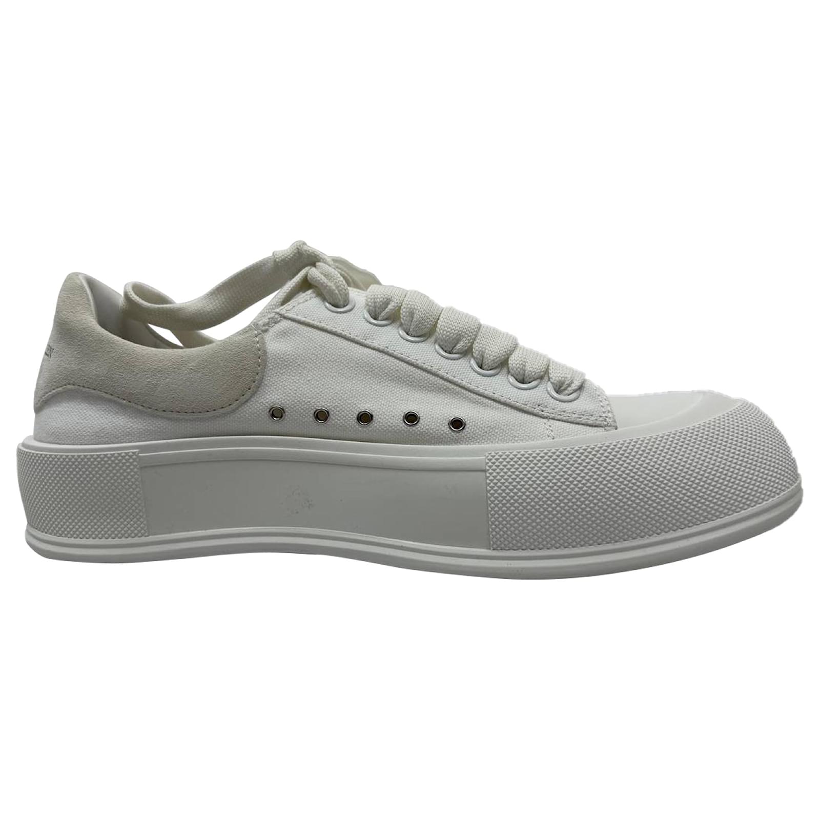 Alexander Mcqueen Deck Plimsoll Sneakers in White Canvas Cloth ref ...