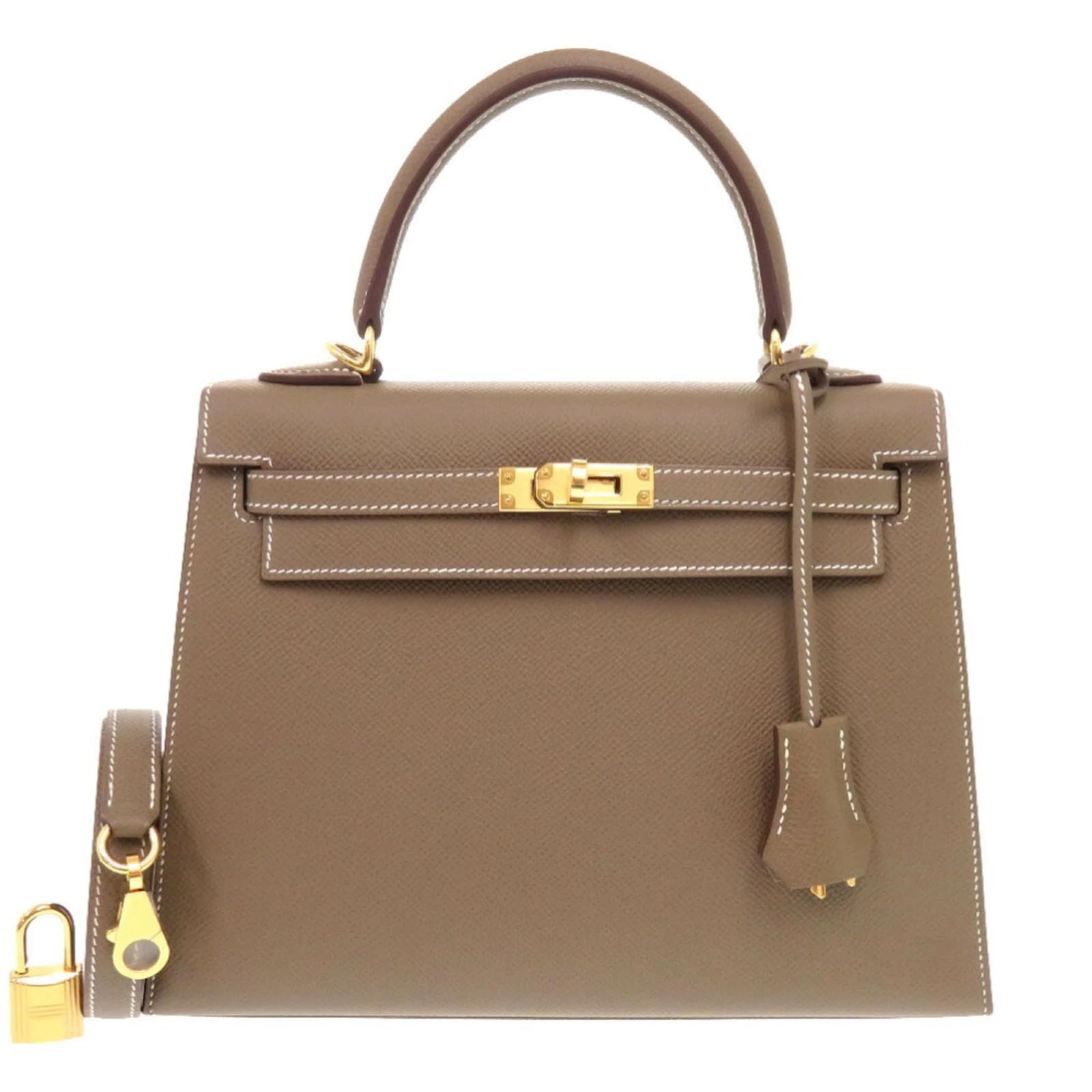Hermès Kelly 25 Handbag in Etoupe Gray Taupe Leather ref.JC2371946 ...