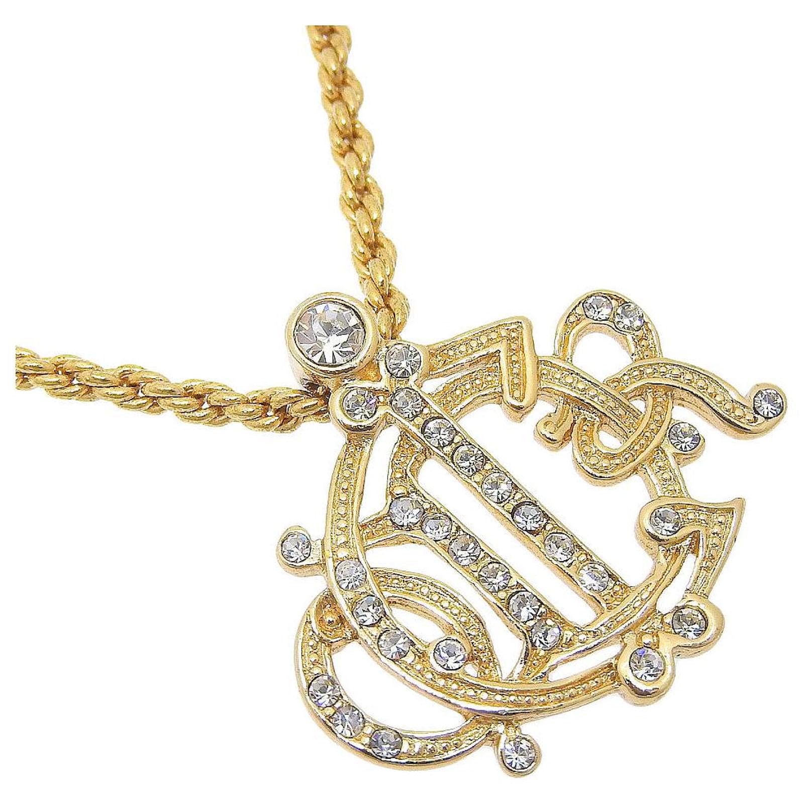 Dior Emblem Logo Necklace Golden Metal ref.2372712 - Joli Closet