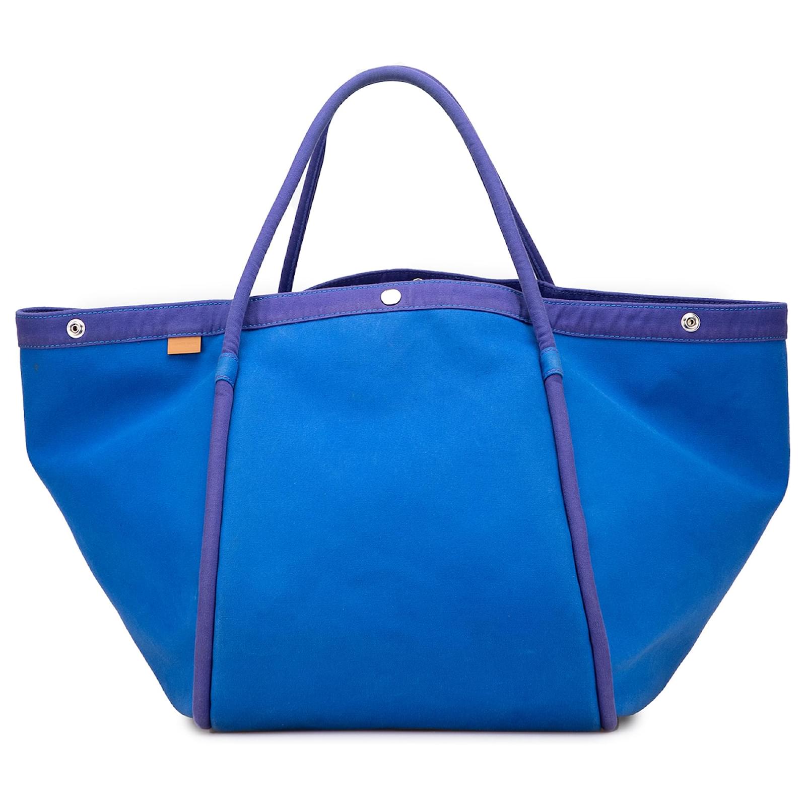 Hermès Blue Toile Lindy Beach Bag Cloth Cloth ref.2373345 - Joli Closet