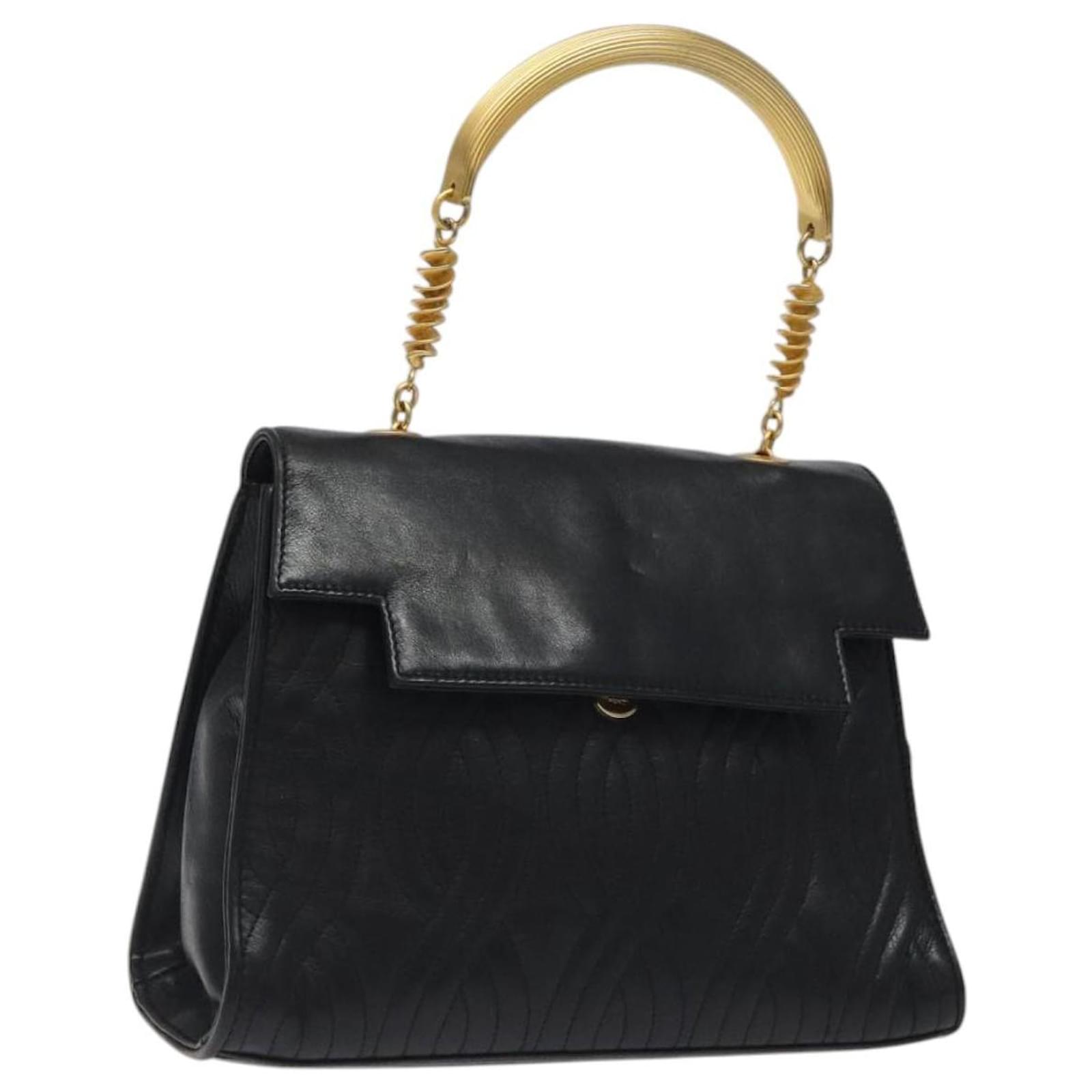 FENDI Pasta Hand Bag Leather Black Auth BD1700V ref.2374657 - Joli Closet