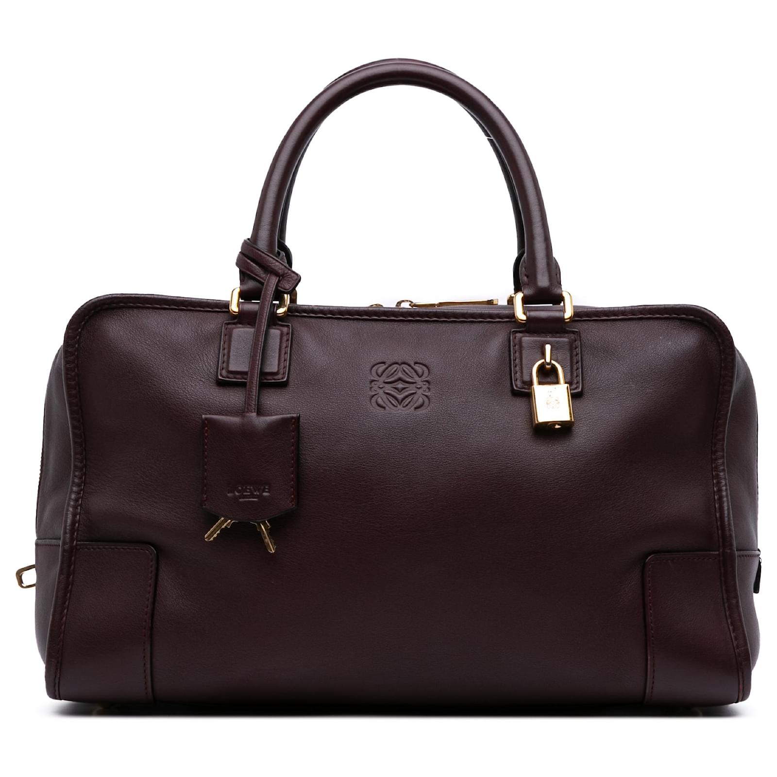 LOEWE Red Leather Amazona 36 Dark red Pony-style calfskin ref.2377962 ...