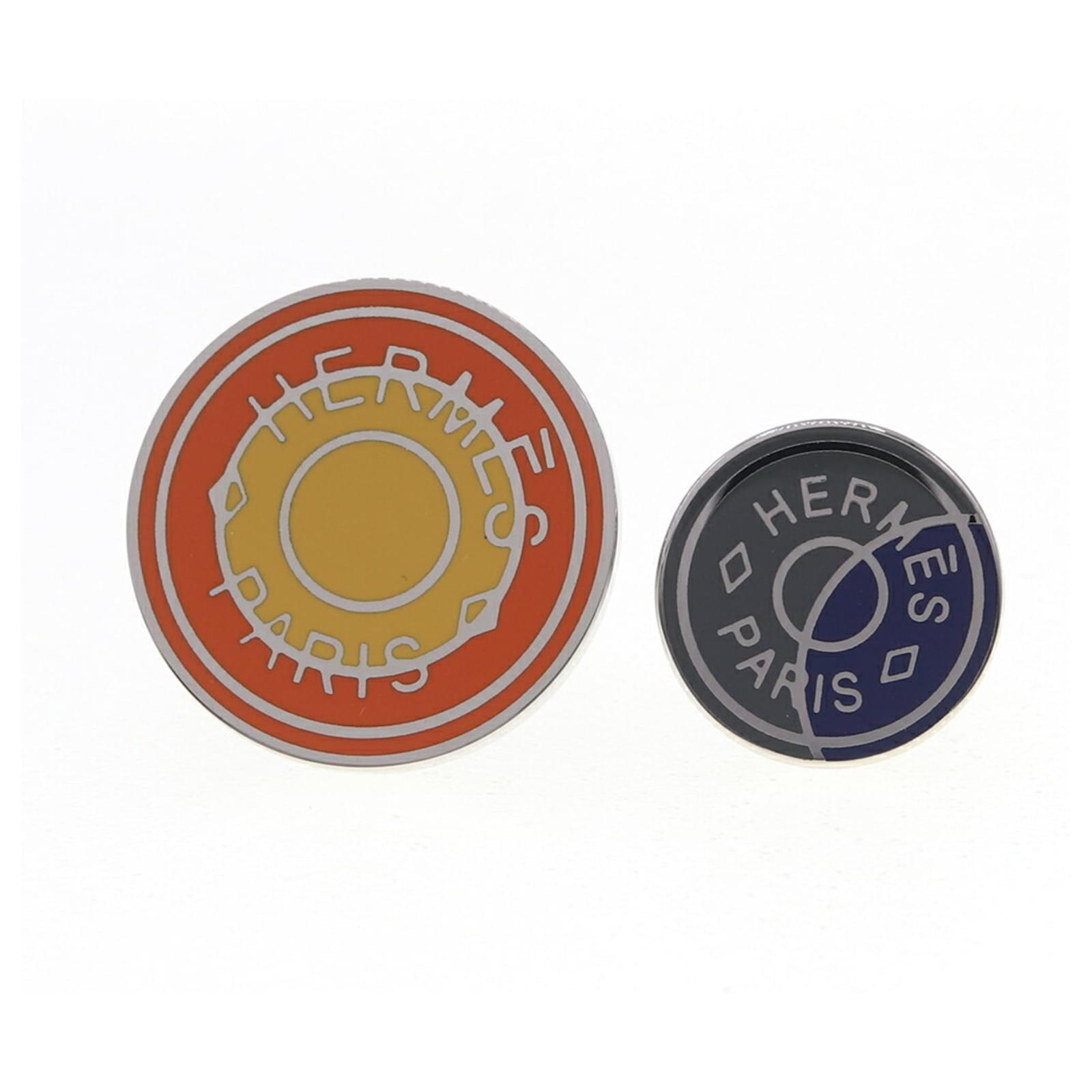 Pins de metal multicoloridos Eclipse Laranja da Hermès, conjunto de 2 ...