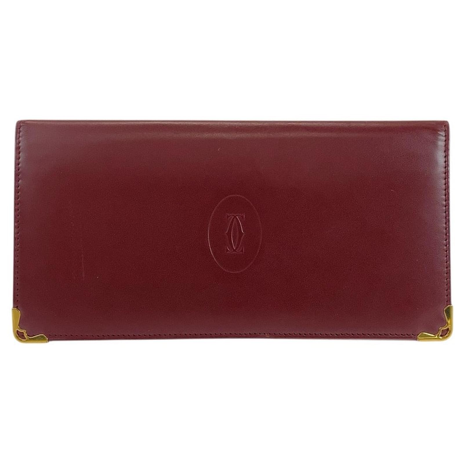 Cartier Must Line Leather Long Wallet Brown ref.2392823 - Joli Closet