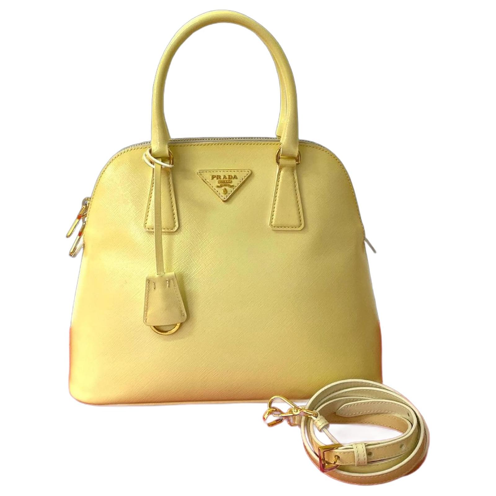 Prada Saffiano 2way bag Yellow Leather ref.2398442 - Joli Closet
