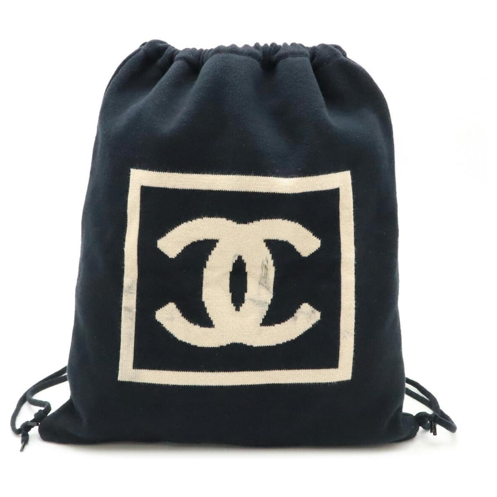 Chanel Cotton Sport Line Coco Mark Backpack Black ref.2398620 - Joli Closet