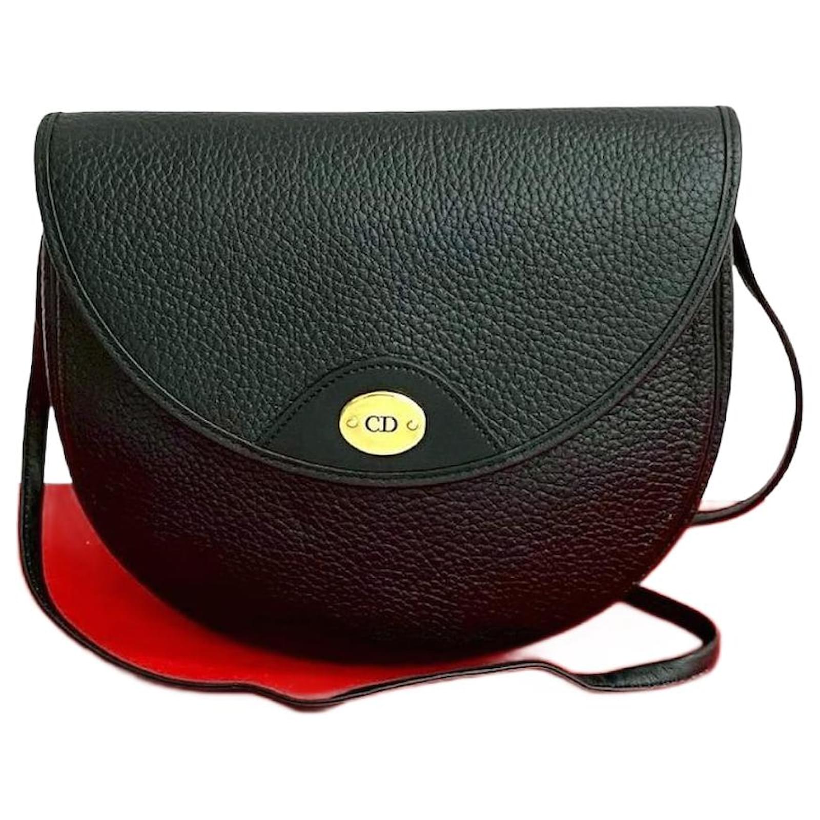 Christian Dior CD Logo Leather Shoulder Bag Black ref.JC2405703 (Sold ...