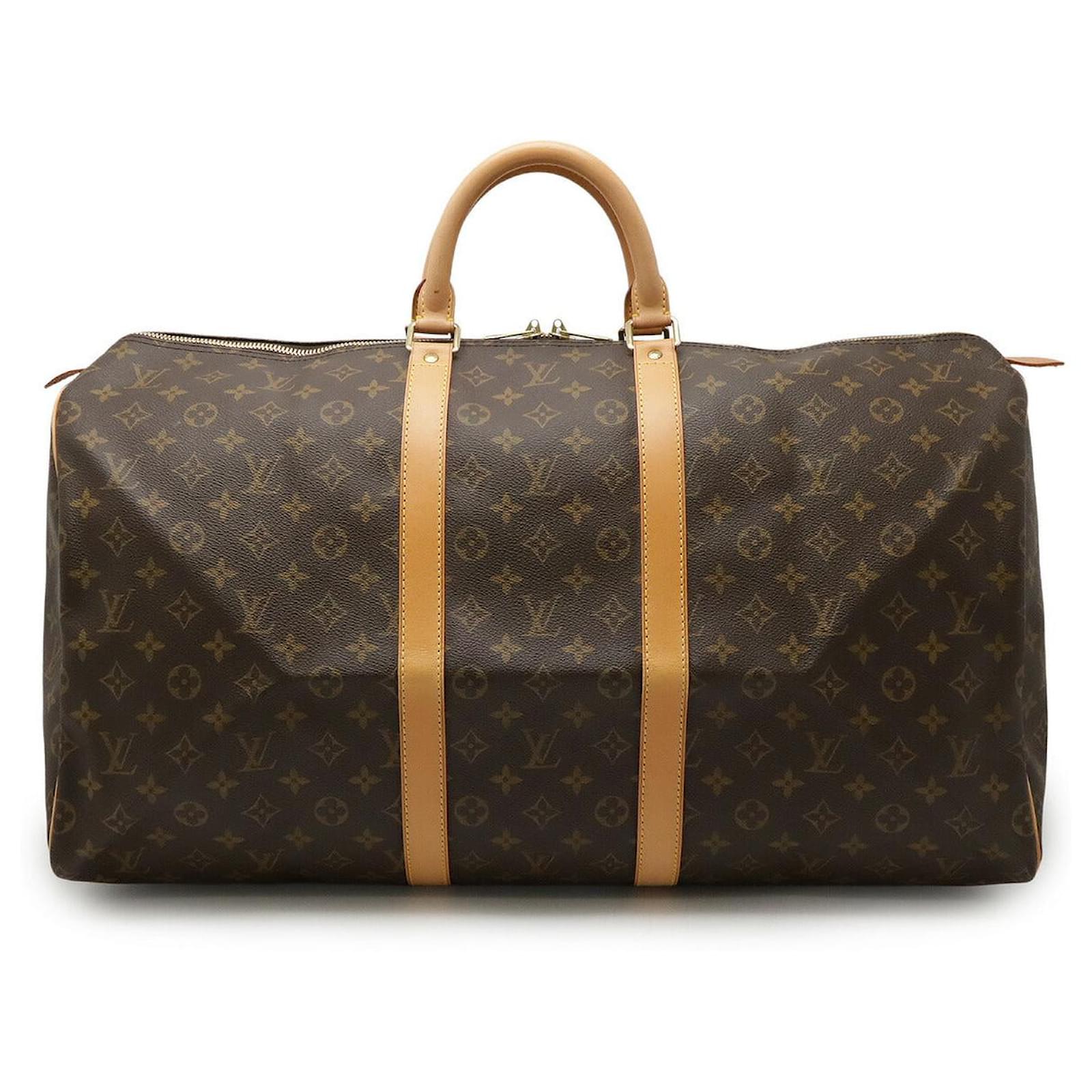 Louis Vuitton Keepall Monogram Boston Bag Brown Cloth ref.2411050 ...