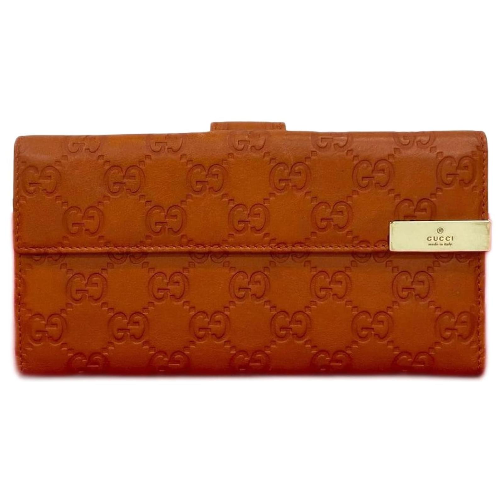Gucci Guccissima Leather Long Wallet Orange ref.2412880 - Joli Closet
